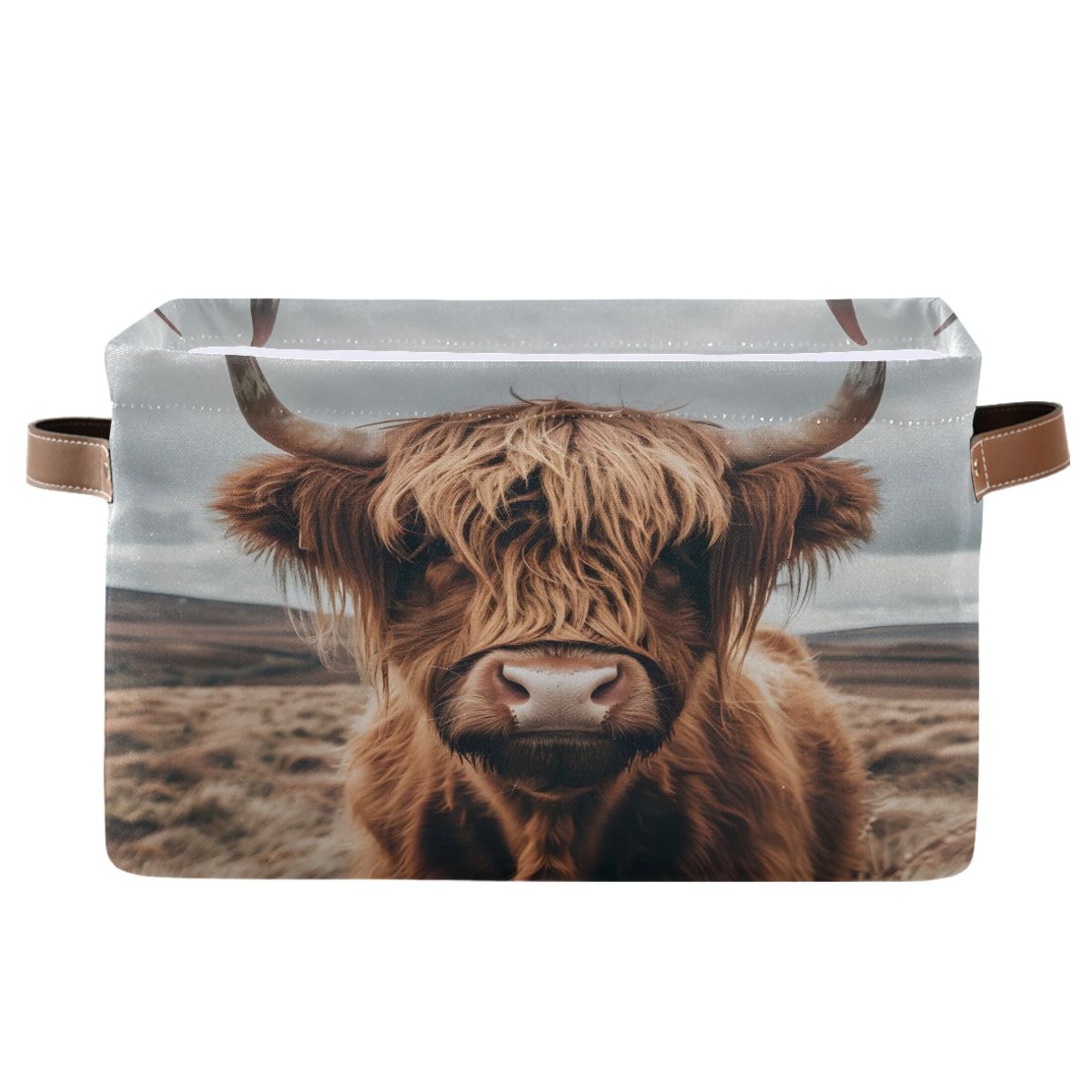 Ryvnso A Highland Cow Storage Basket Large Bin Foldable Boxes Toys ...
