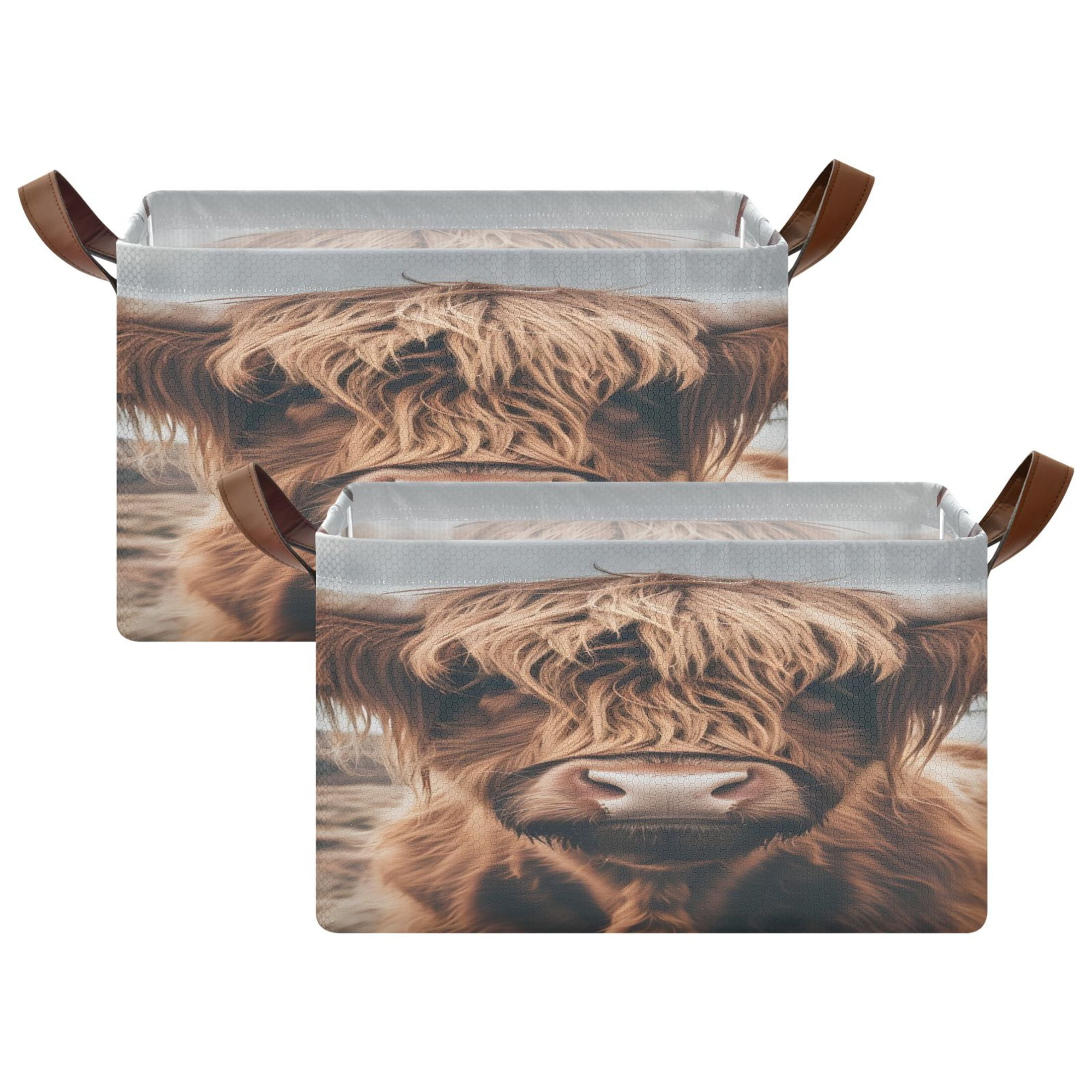 Ryvnso A Highland Cow Storage Bins Large Basket Foldable Cube Toys ...
