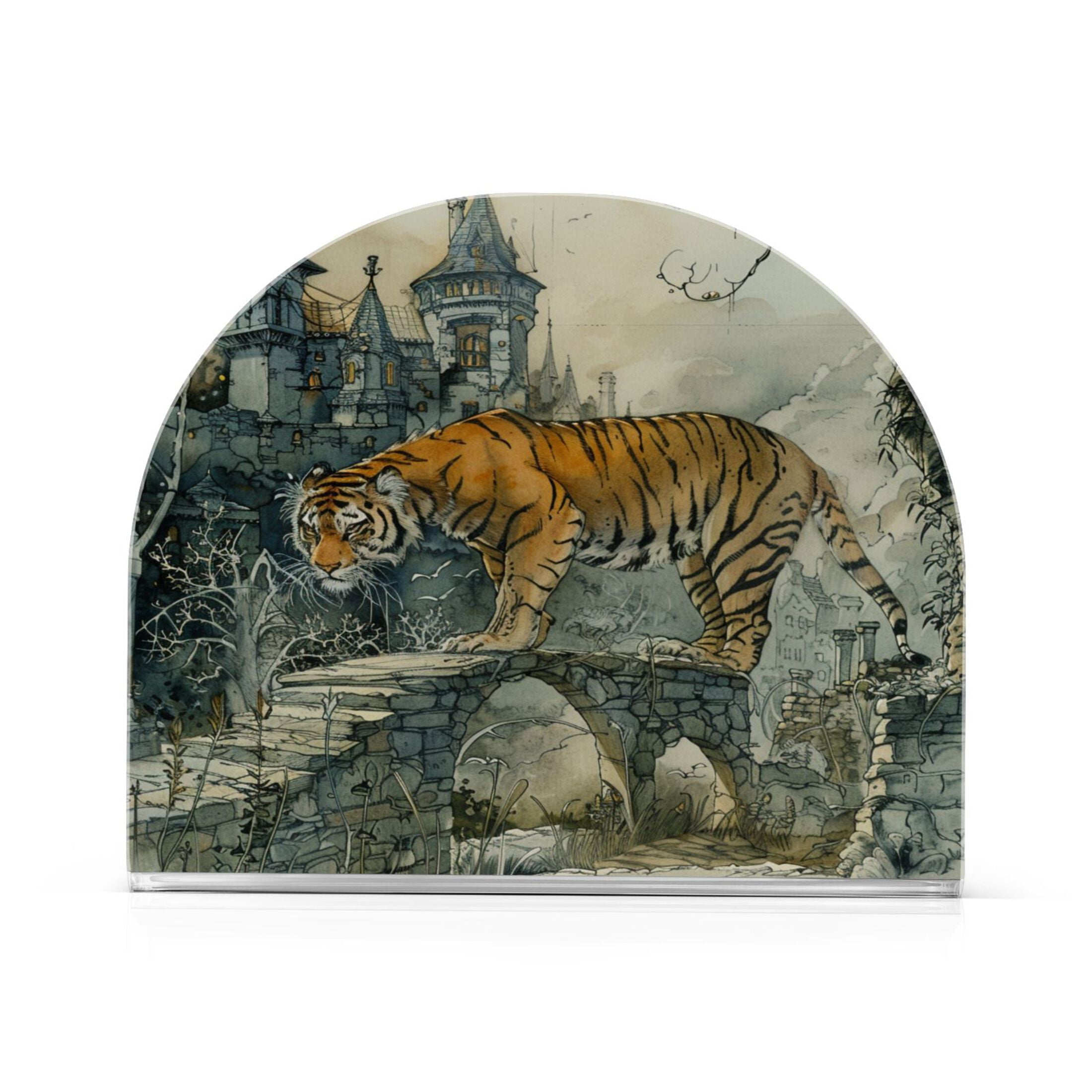 Ryvnso A Tiger on Bridge Acrylic Napkin Holder Table Kitchen Paper ...