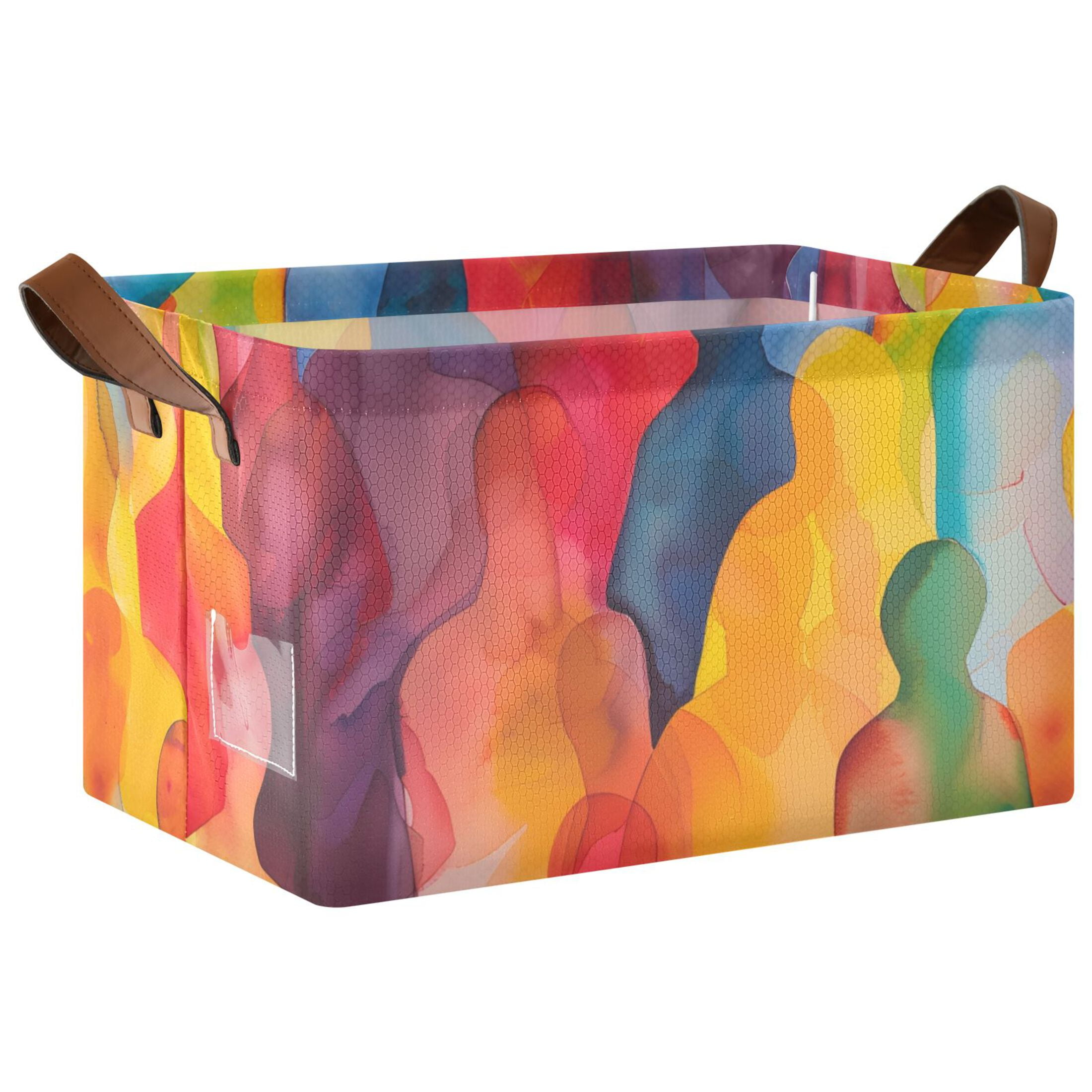 Ryvnso Abstract Art Watercolor Storage Bins Large Basket Foldable Cube ...