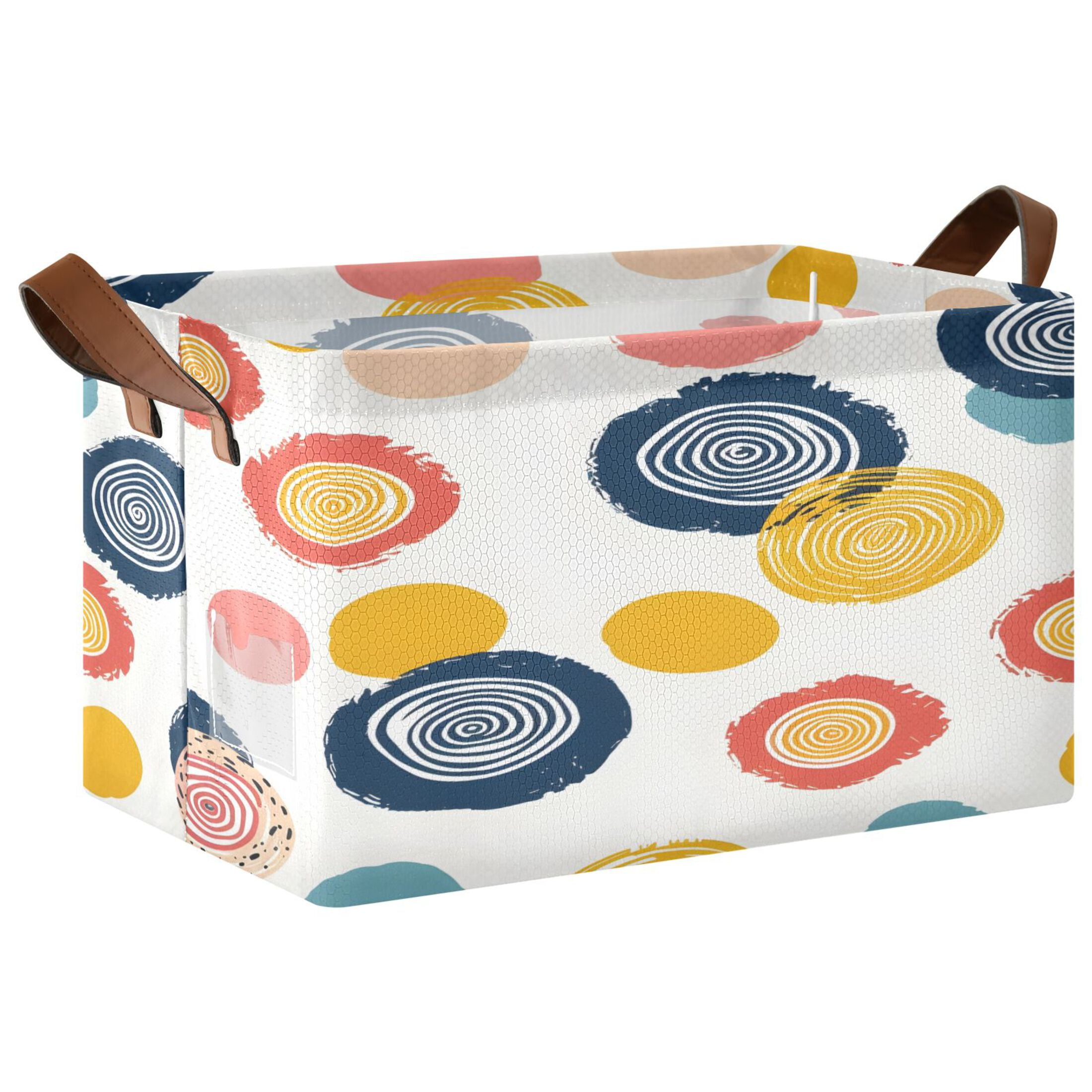 Ryvnso Abstract Circle Storage Bins Large Basket Foldable Cube Toys ...