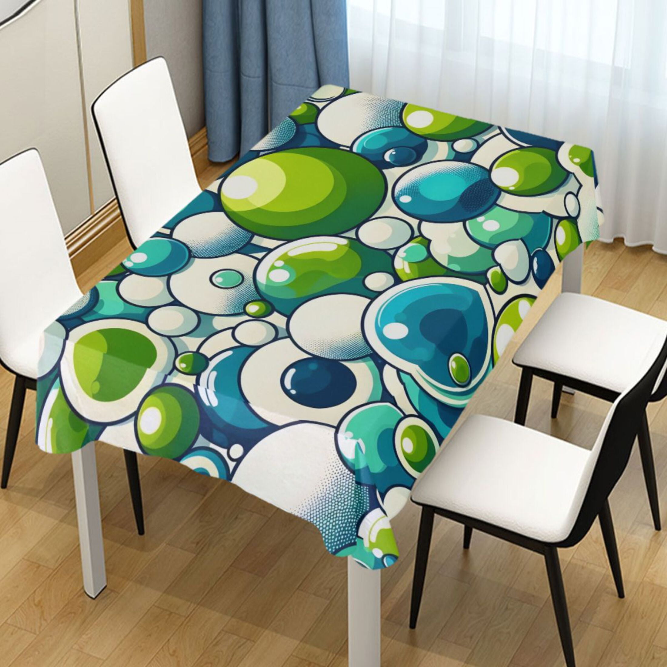 Ryvnso Abstract Dots Print Rectangle Table Cloth Tablecover Dinning ...