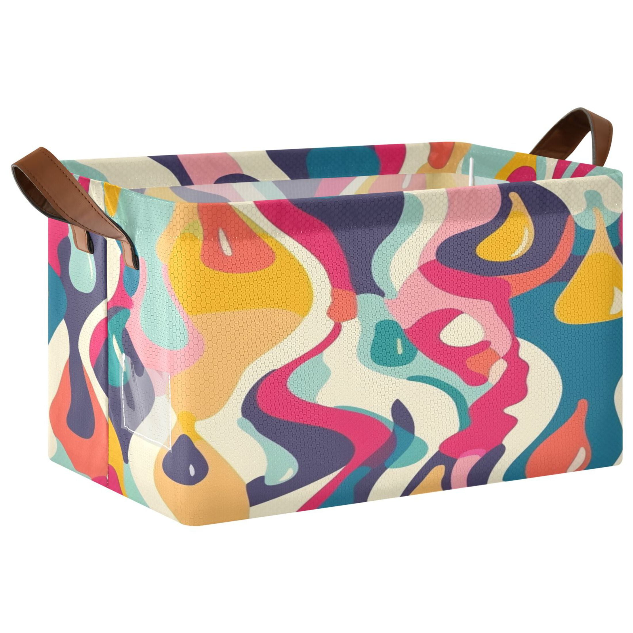 Ryvnso Abstract Drops Line Pattern Storage Bins Large Basket Foldable ...