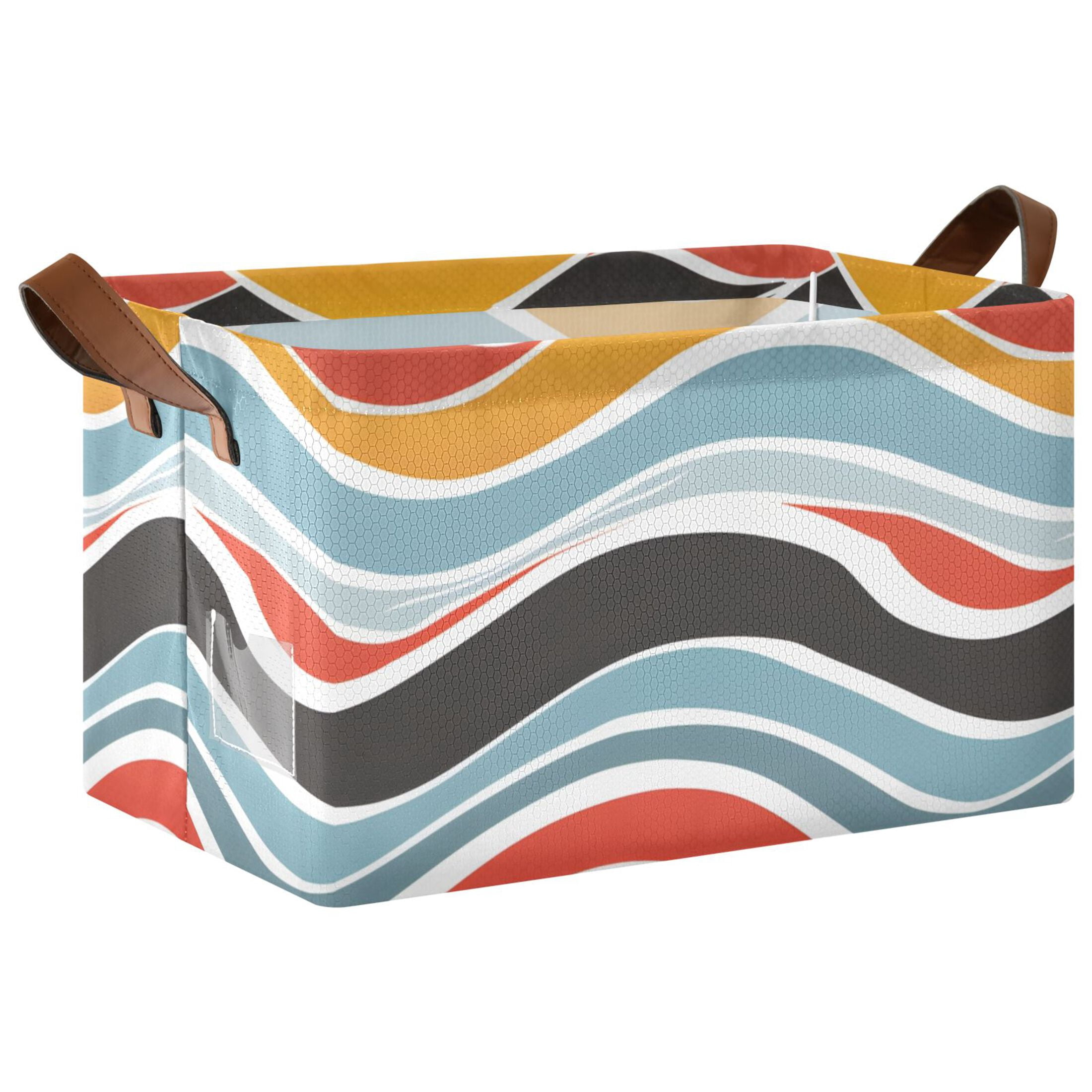 Ryvnso Abstract Graffiti Stripe Storage Bins Large Basket Foldable Cube ...