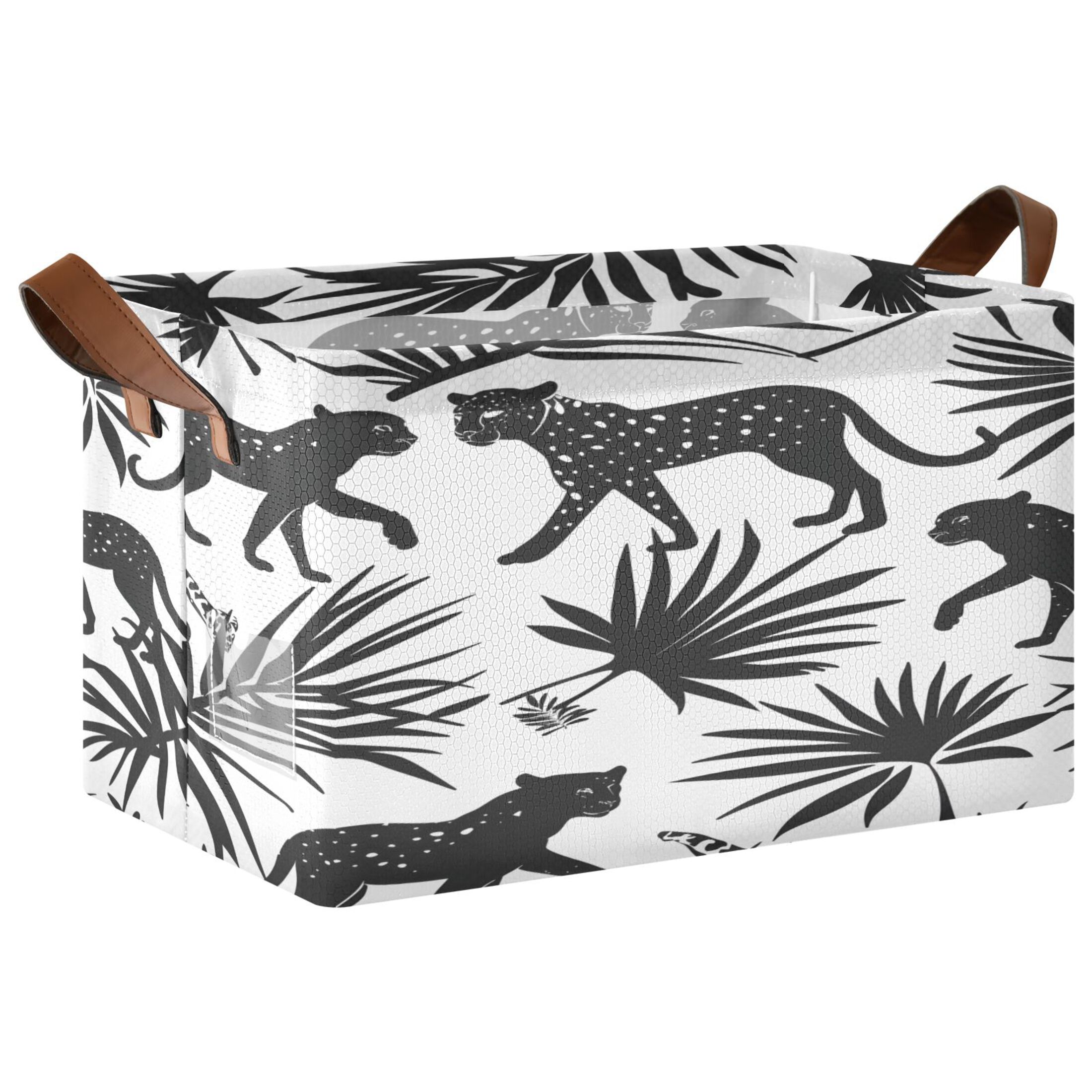 Ryvnso Abstract Leopards Leaves Storage Bins Large Basket Foldable Cube ...