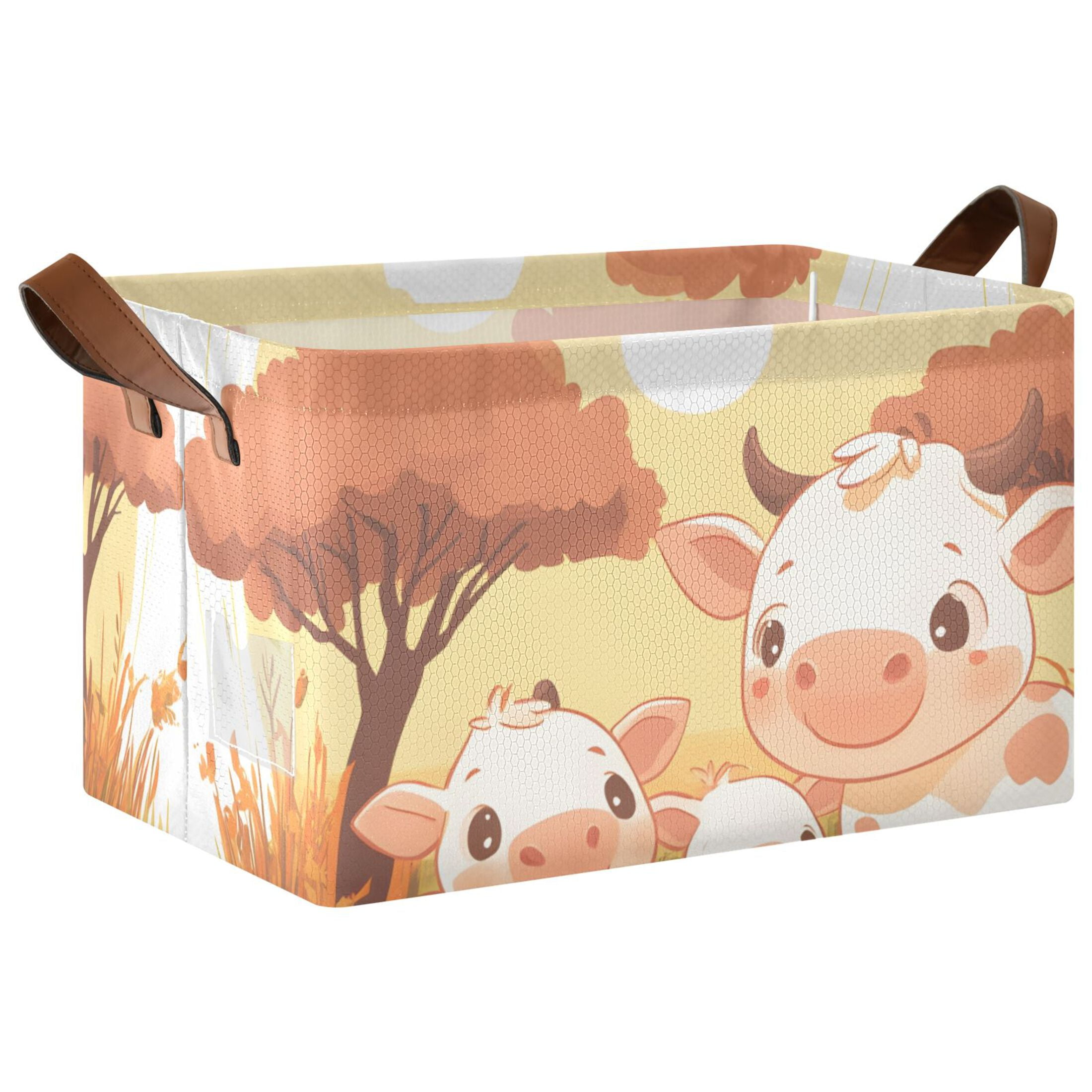 Ryvnso African Cow Family Storage Bins Large Basket Foldable Cube Toys ...