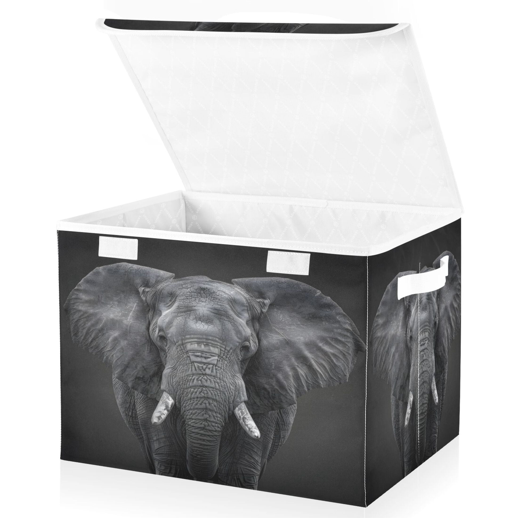 Ryvnso African Elephant Large Lidded Foldable Storage Baskets Cubes ...