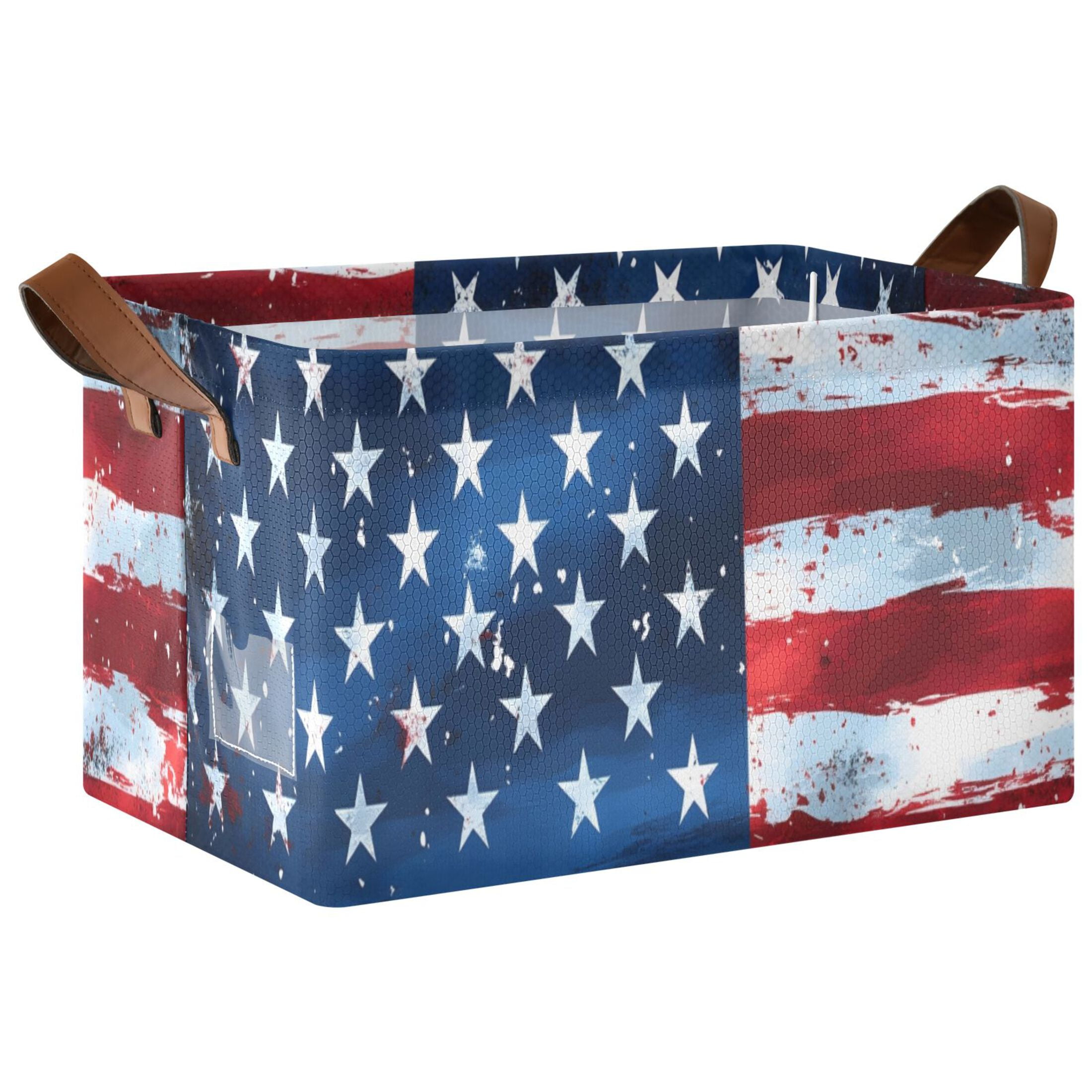 Ryvnso American Flag Retro Storage Bins Large Basket Foldable Cube Toys ...