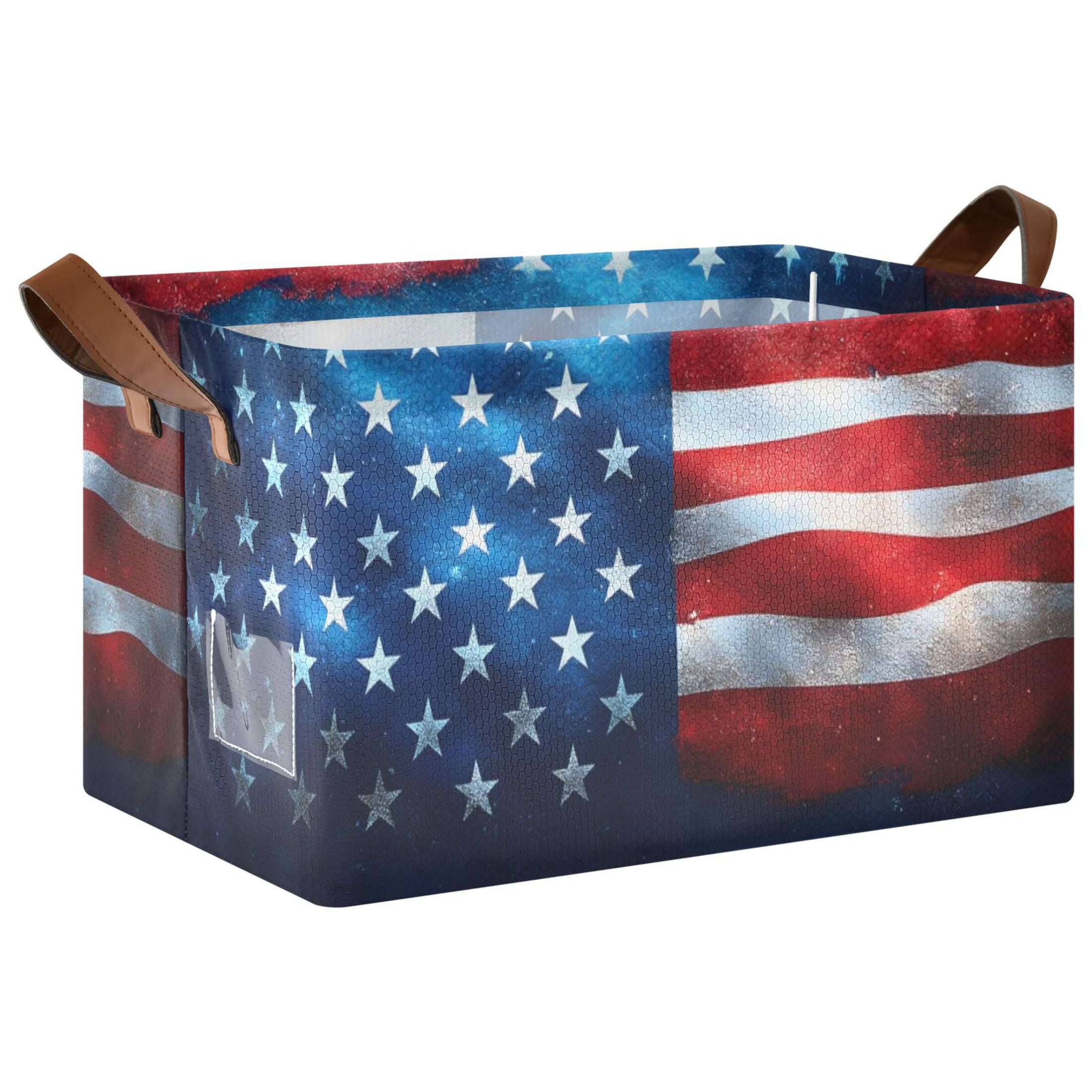 Ryvnso American Flag Storage Bins Large Basket Foldable Cube Toys ...