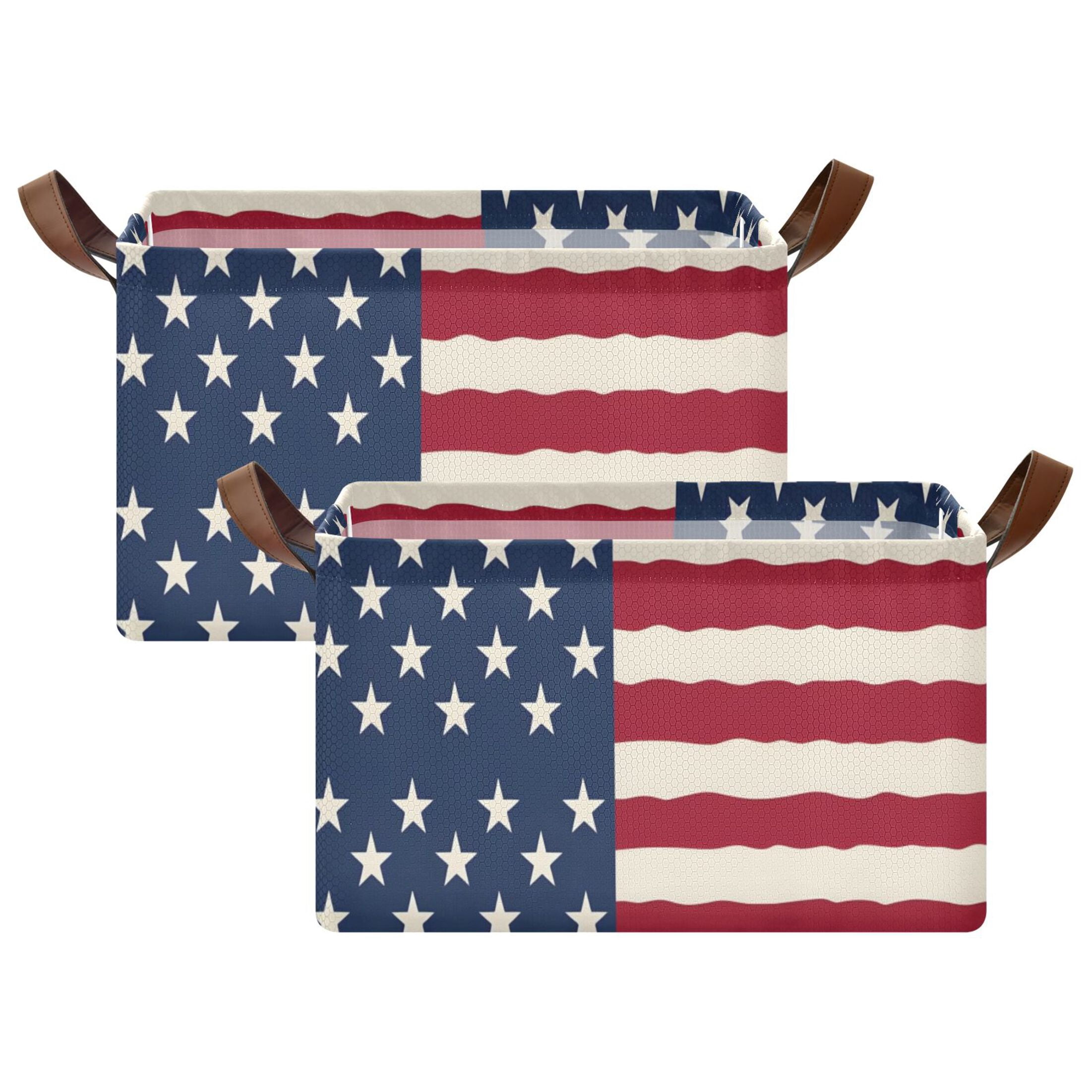 Ryvnso American Flag Storage Bins Large Basket Foldable Cube Toys ...