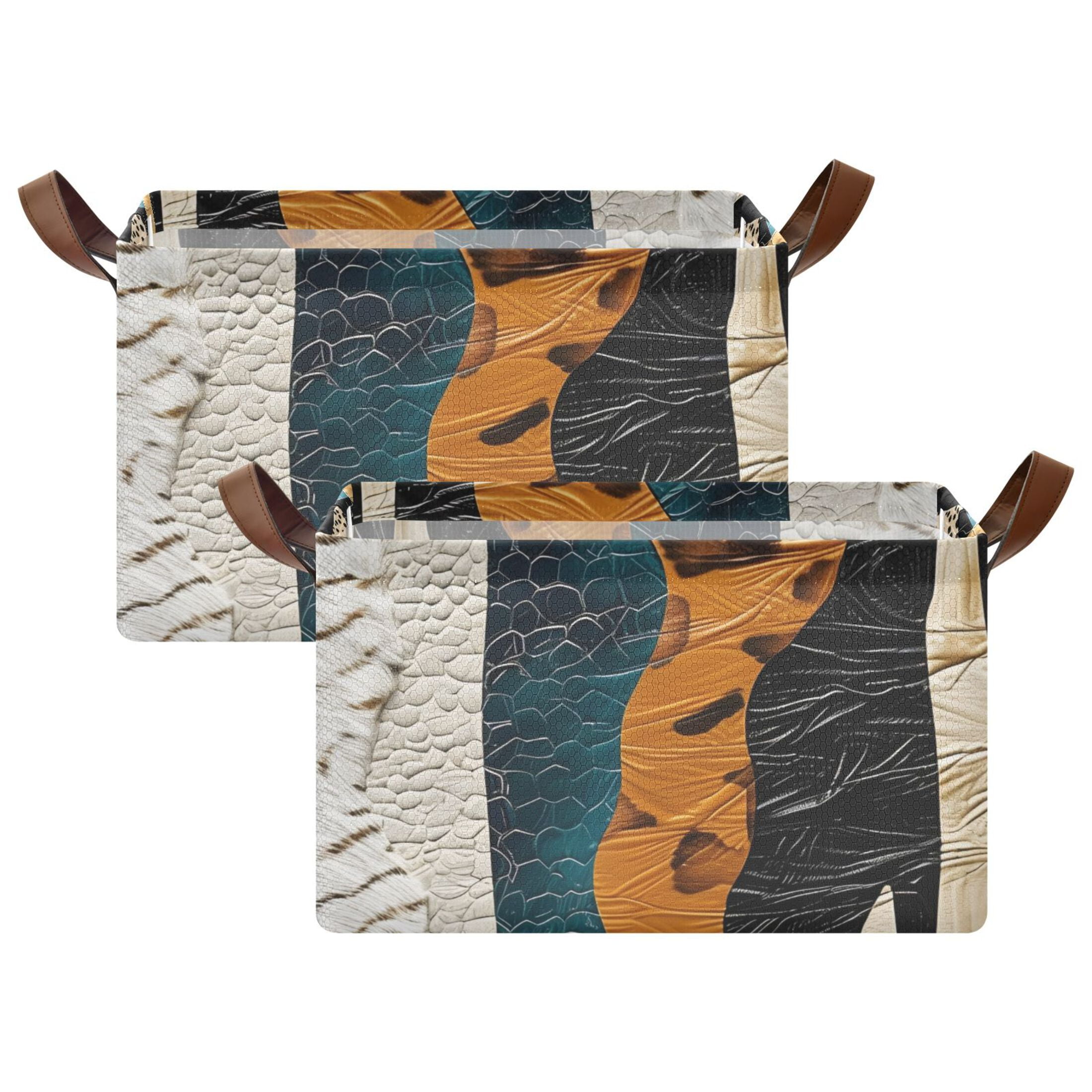 Ryvnso Animal Skins Pattern Storage Bins Large Basket Foldable Cube ...