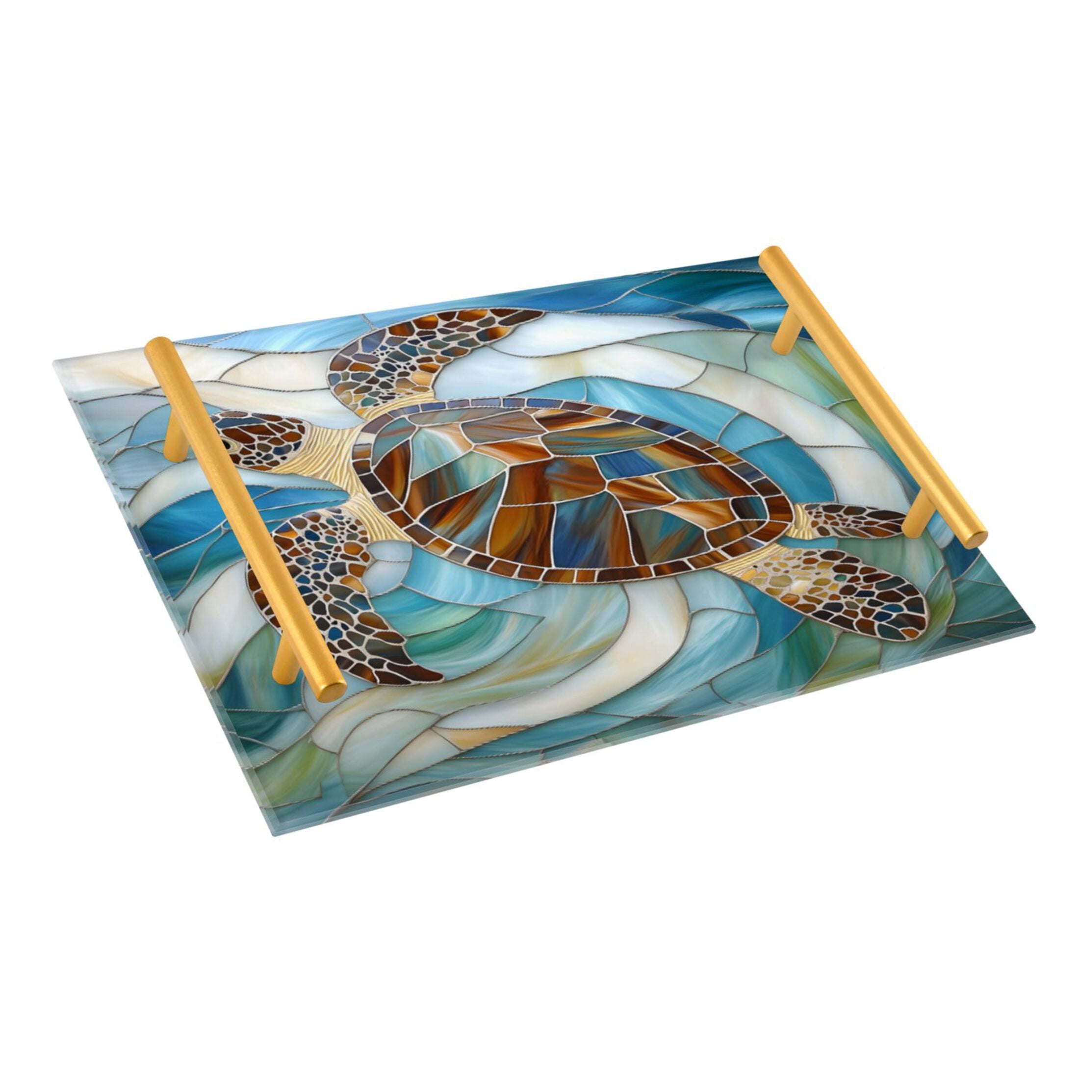 Ryvnso Art Sea Turtle Bathroom Tray Vanity Countertop Trays Acrylic ...