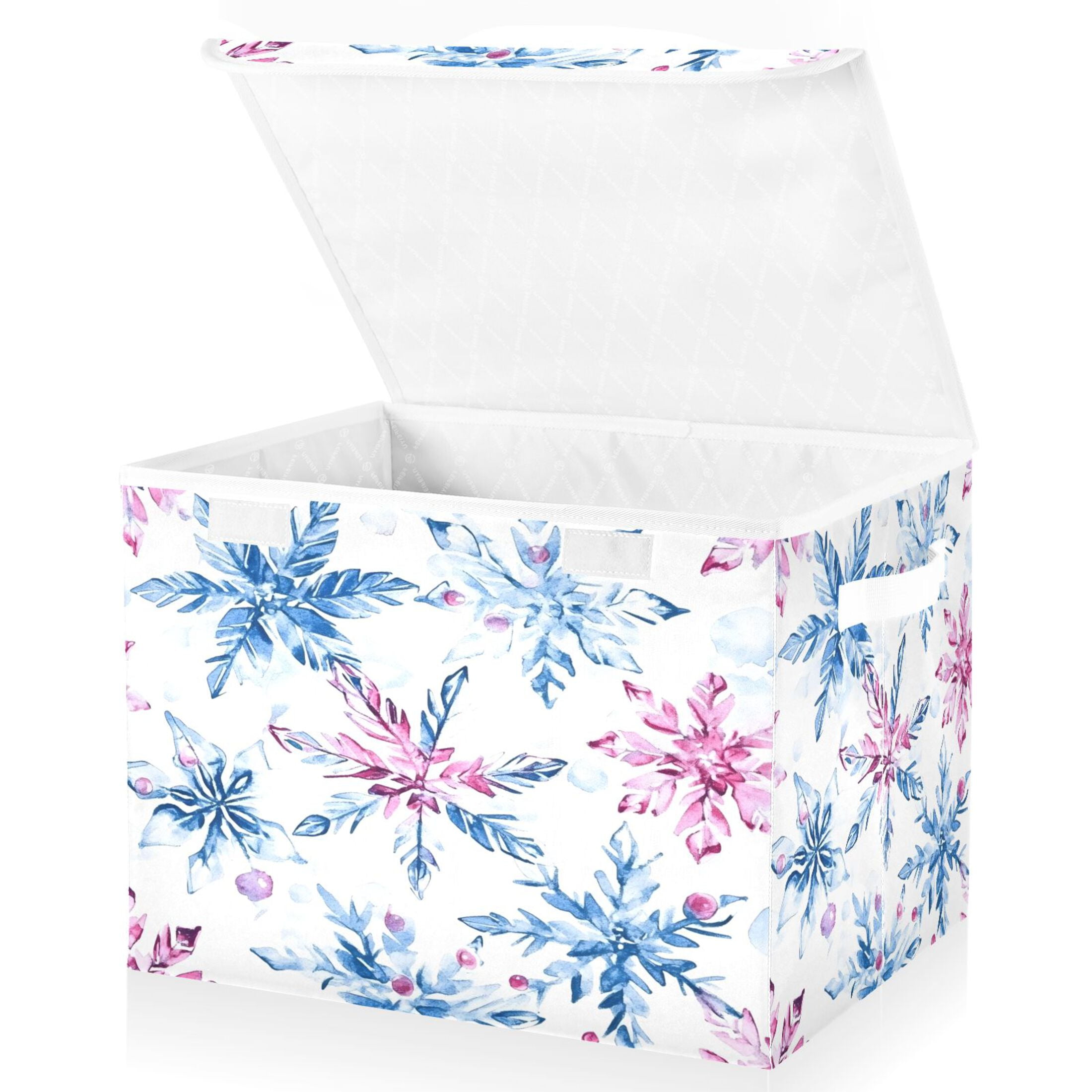 Ryvnso Art Snowflakes Large Lidded Foldable Storage Baskets Cubes Boxes ...