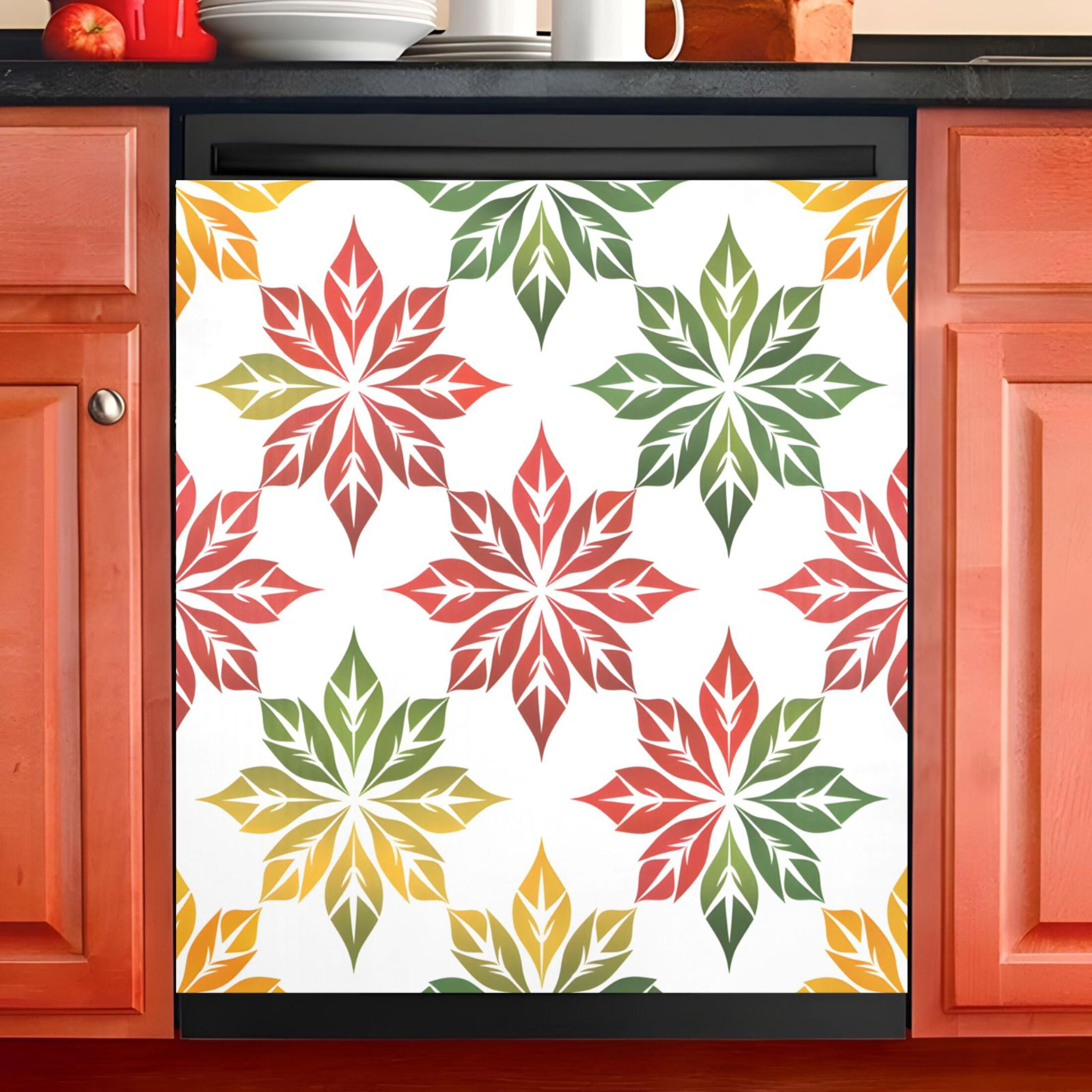 Ryvnso Artistic Poinsettia Flower Dishwasher Magnetic Refrigerator ...