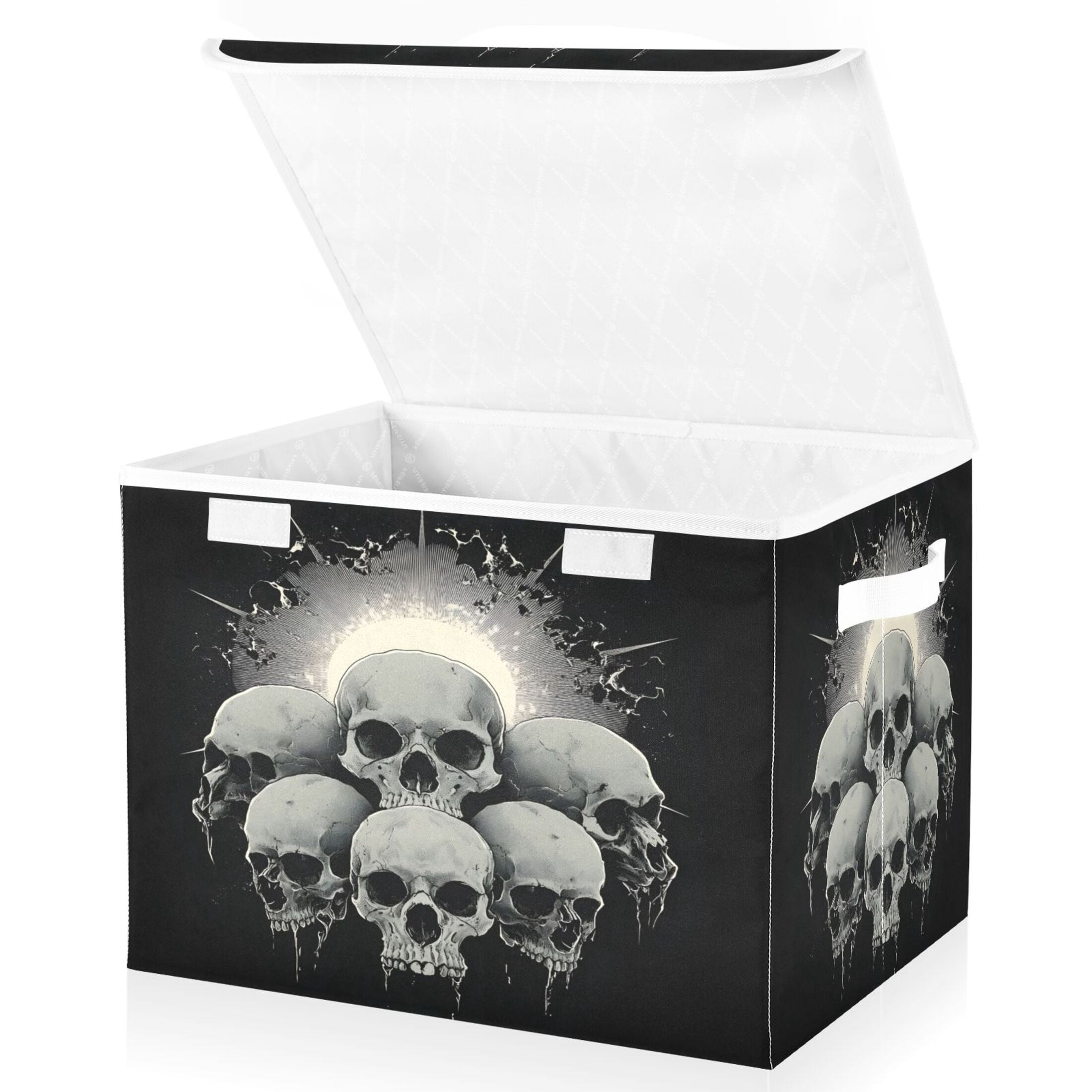 Ryvnso Artistic Skulls Large Lidded Foldable Storage Baskets Cubes ...