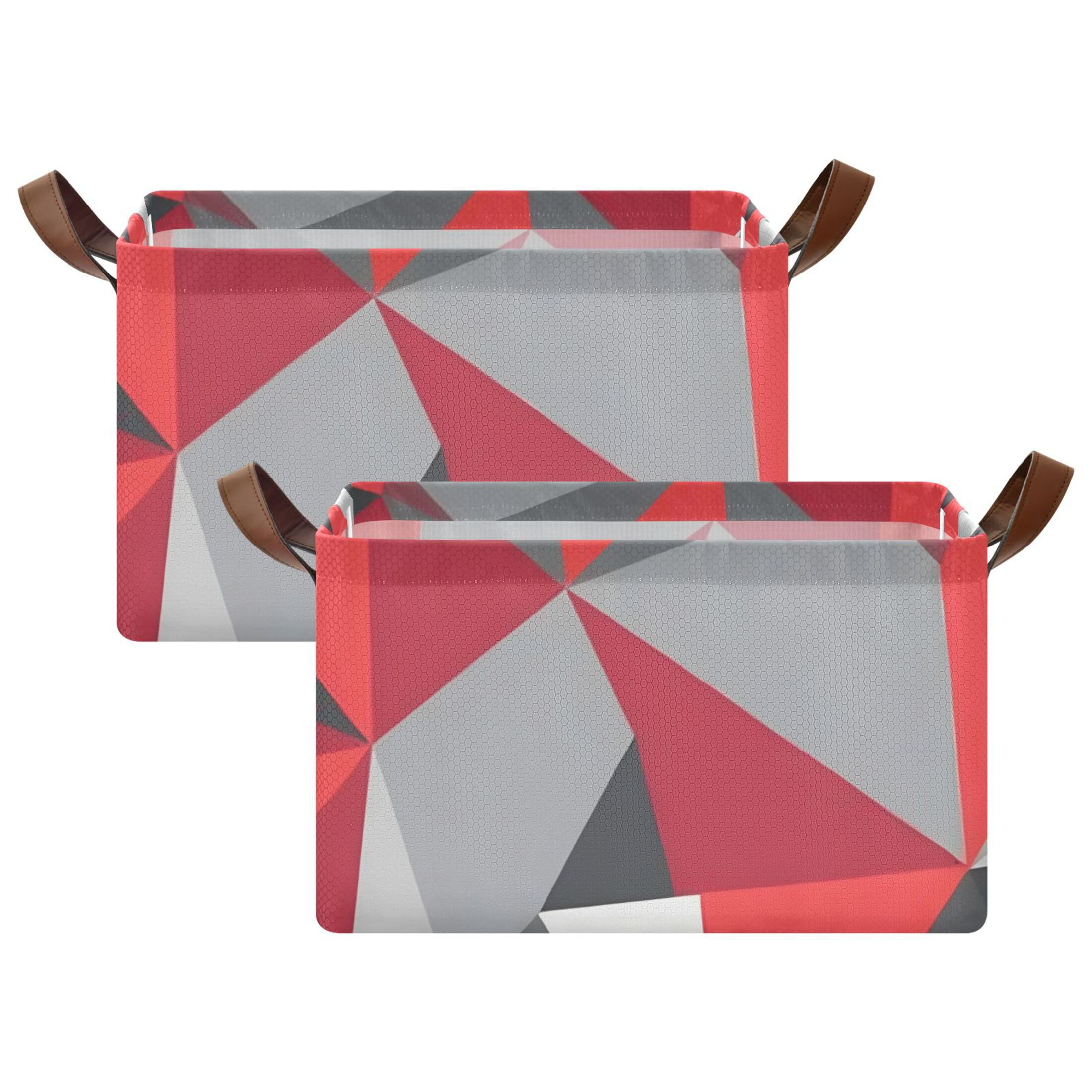 Ryvnso Artistic Triangle Geometry Red Storage Bins Large Basket ...