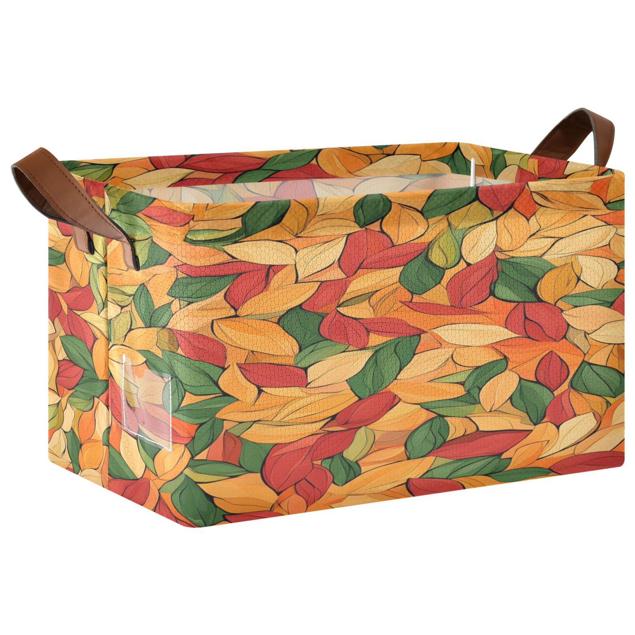 Ryvnso Autumn Fall Leaves Storage Bins Large Basket Foldable Cube Toys ...
