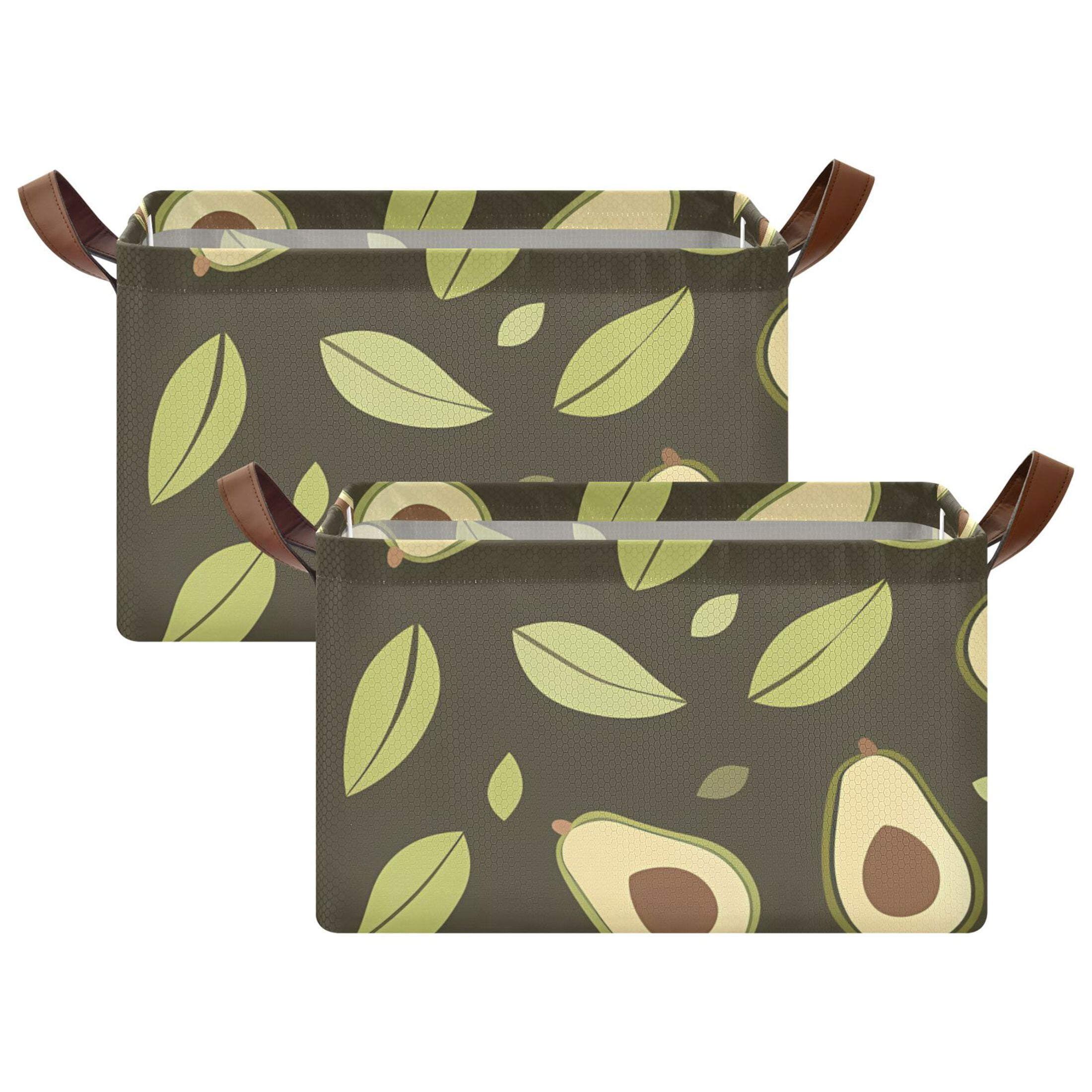 Ryvnso Avocado Fruit Leaf Storage Bins Large Basket Foldable Cube Toys ...
