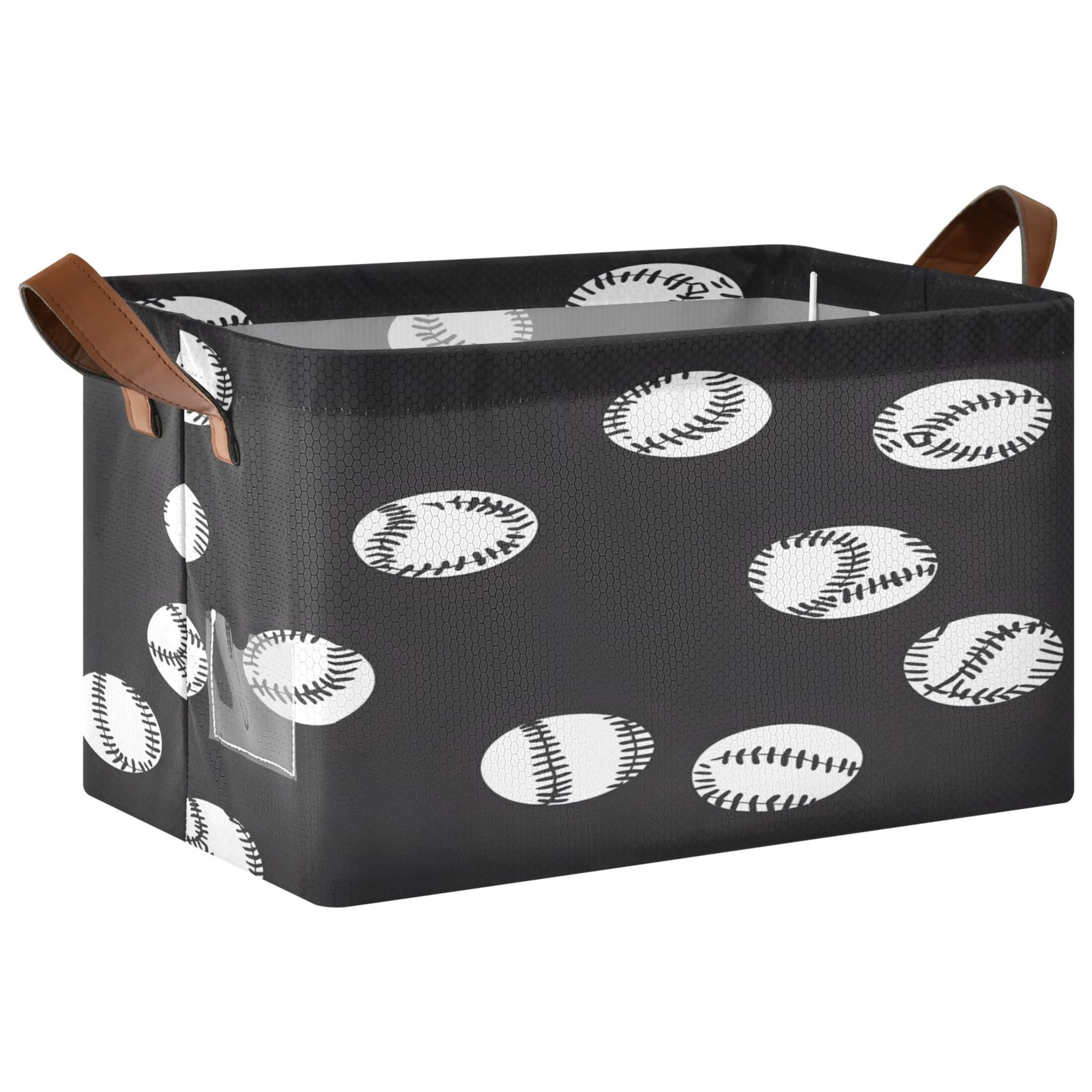 Ryvnso Baseball Pattern Storage Bins Large Basket Foldable Cube Toys ...