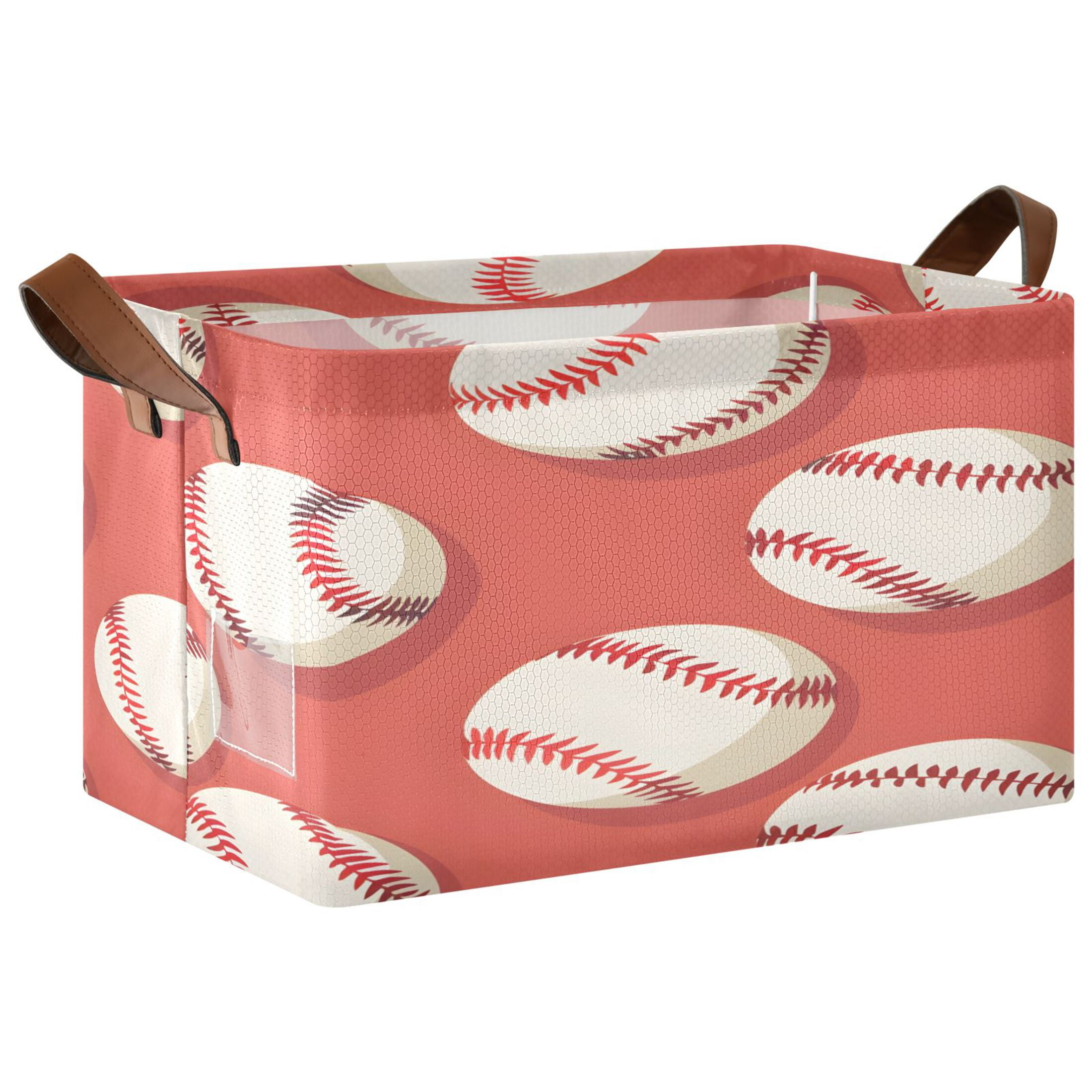 Ryvnso Baseball Red Storage Bins Large Basket Foldable Cube Toys ...
