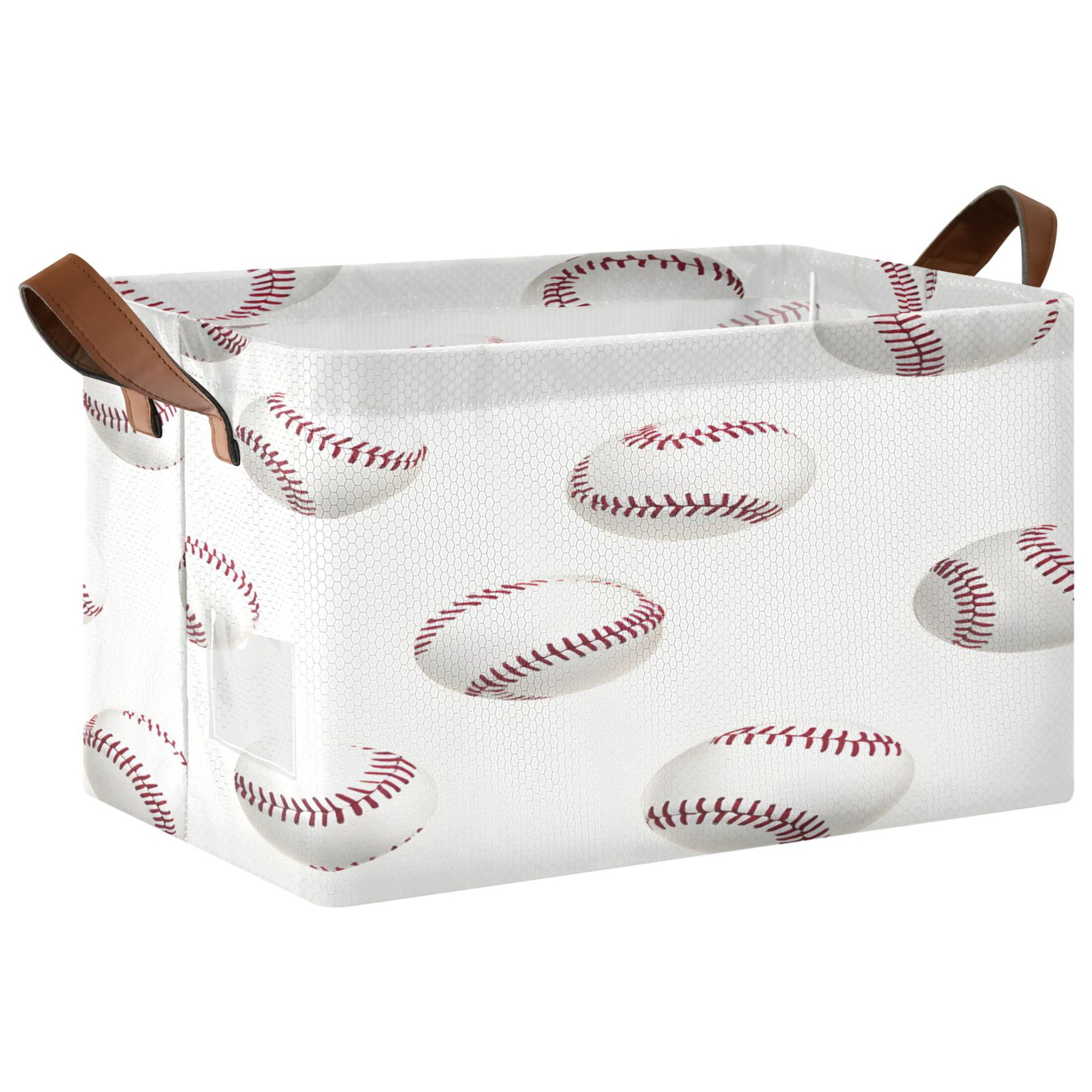 Ryvnso Baseball on White Storage Bins Large Basket Foldable Cube Toys ...