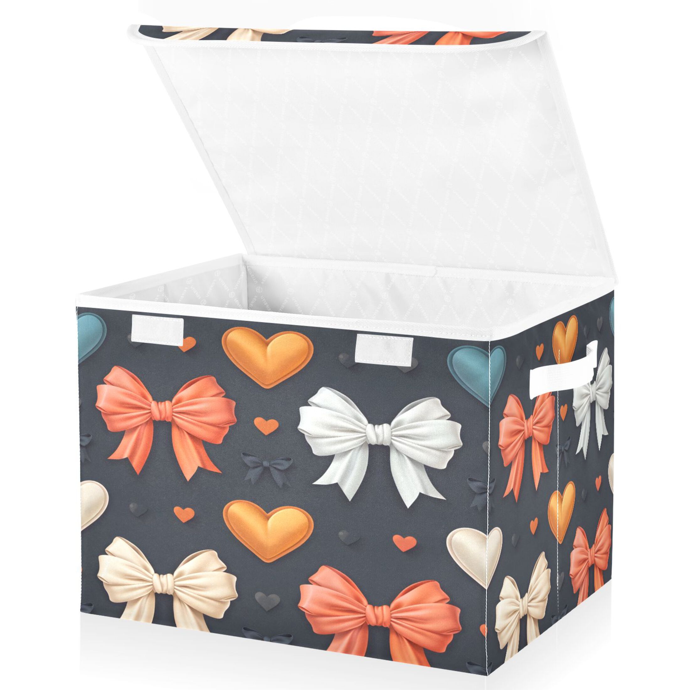 Ryvnso Beautiful Bows Large Lidded Foldable Storage Baskets Cubes Boxes ...