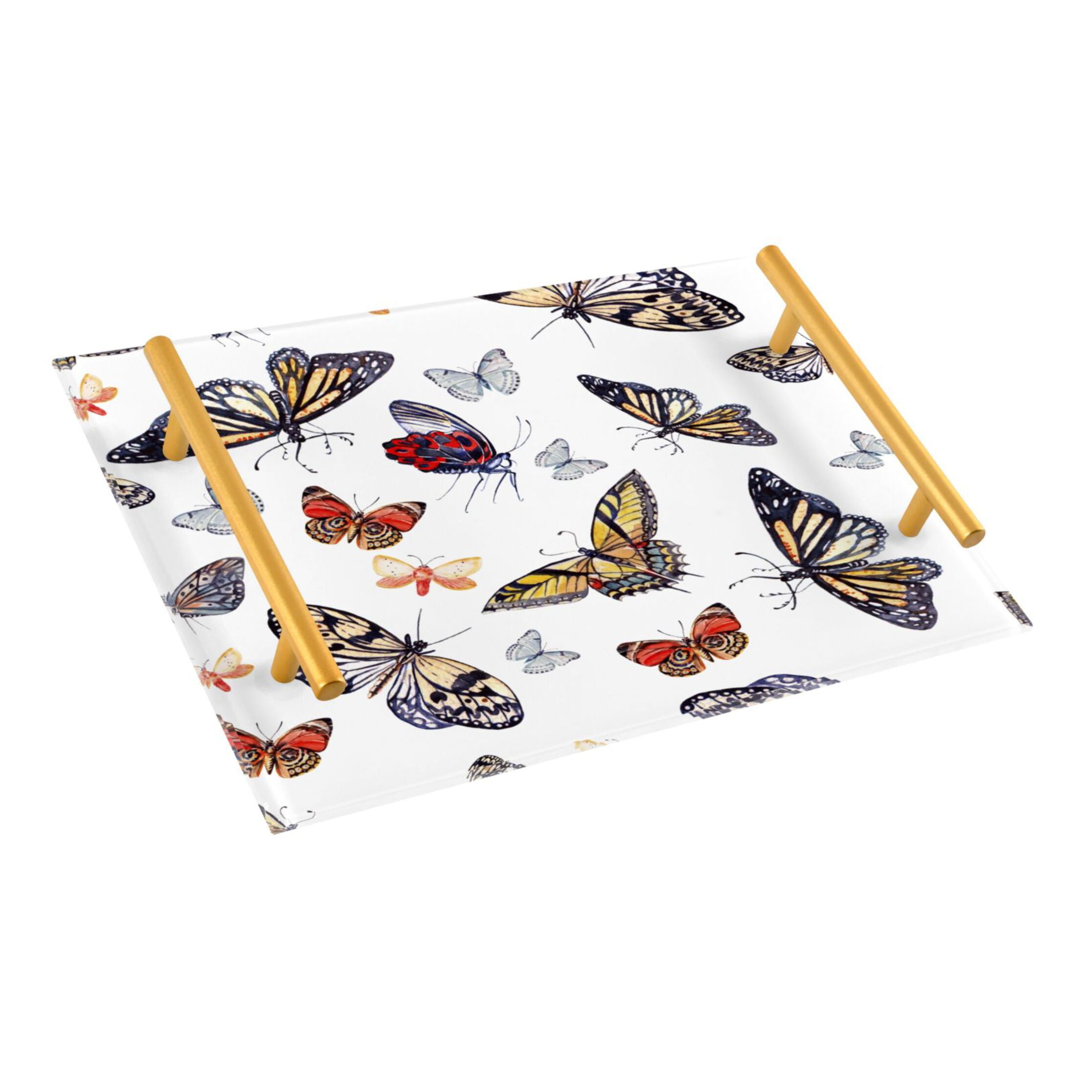Ryvnso Beautiful Butterflies Bathroom Tray Vanity Countertop Trays ...