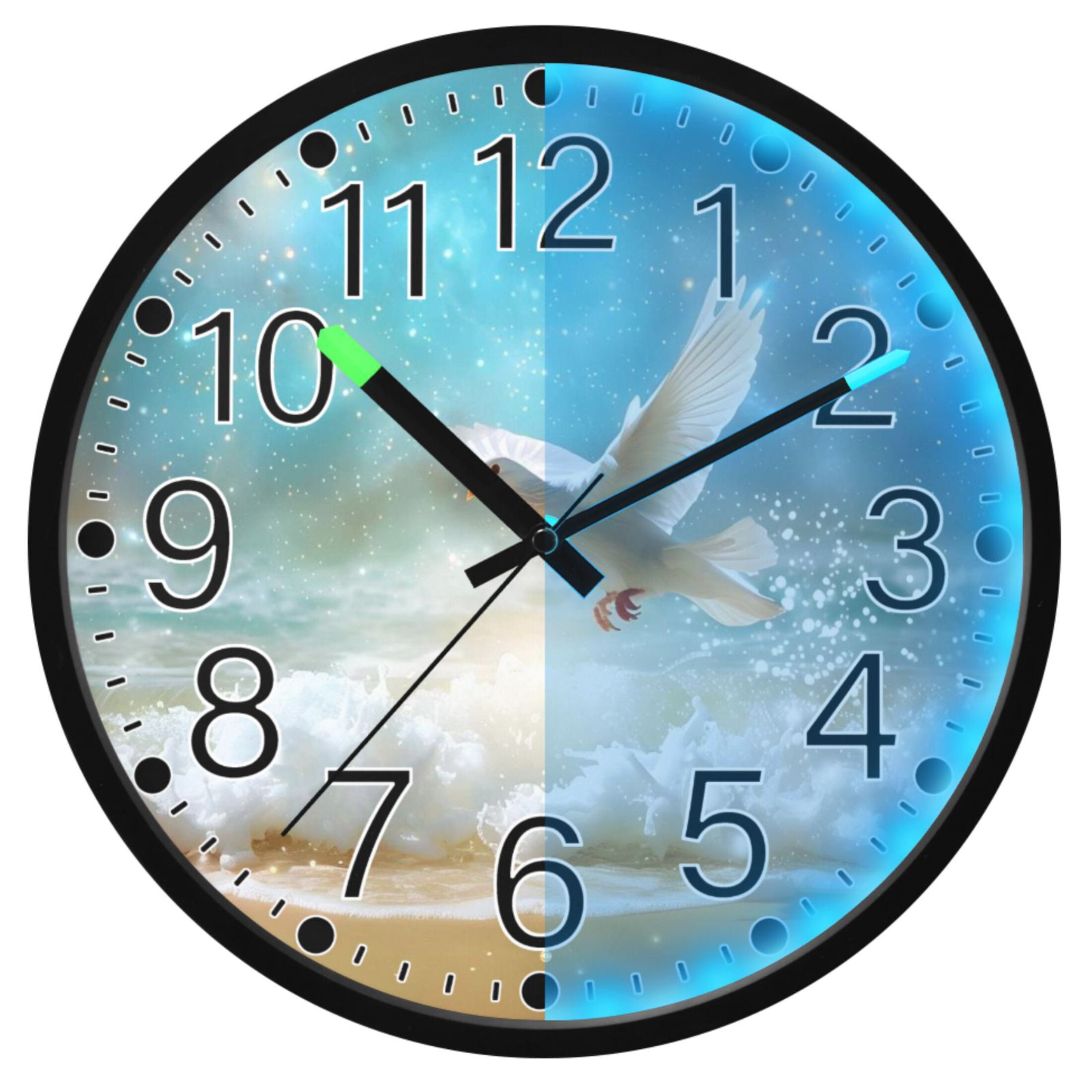 Ryvnso Beautiful Dove Of Peace Flying 12 Inch Night Light Wall Clock ...