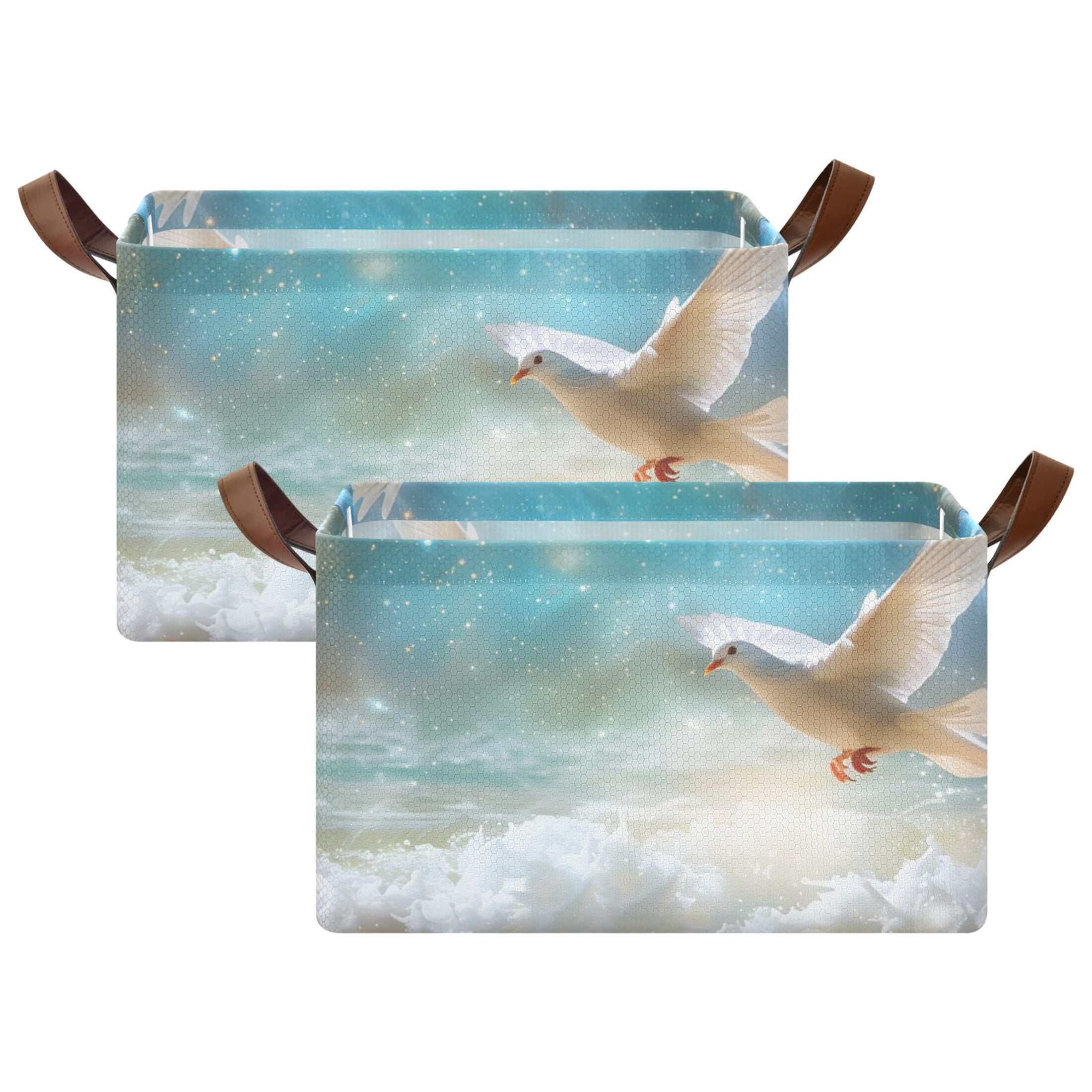 Ryvnso Beautiful Dove Of Peace Flying Storage Bins Large Basket ...