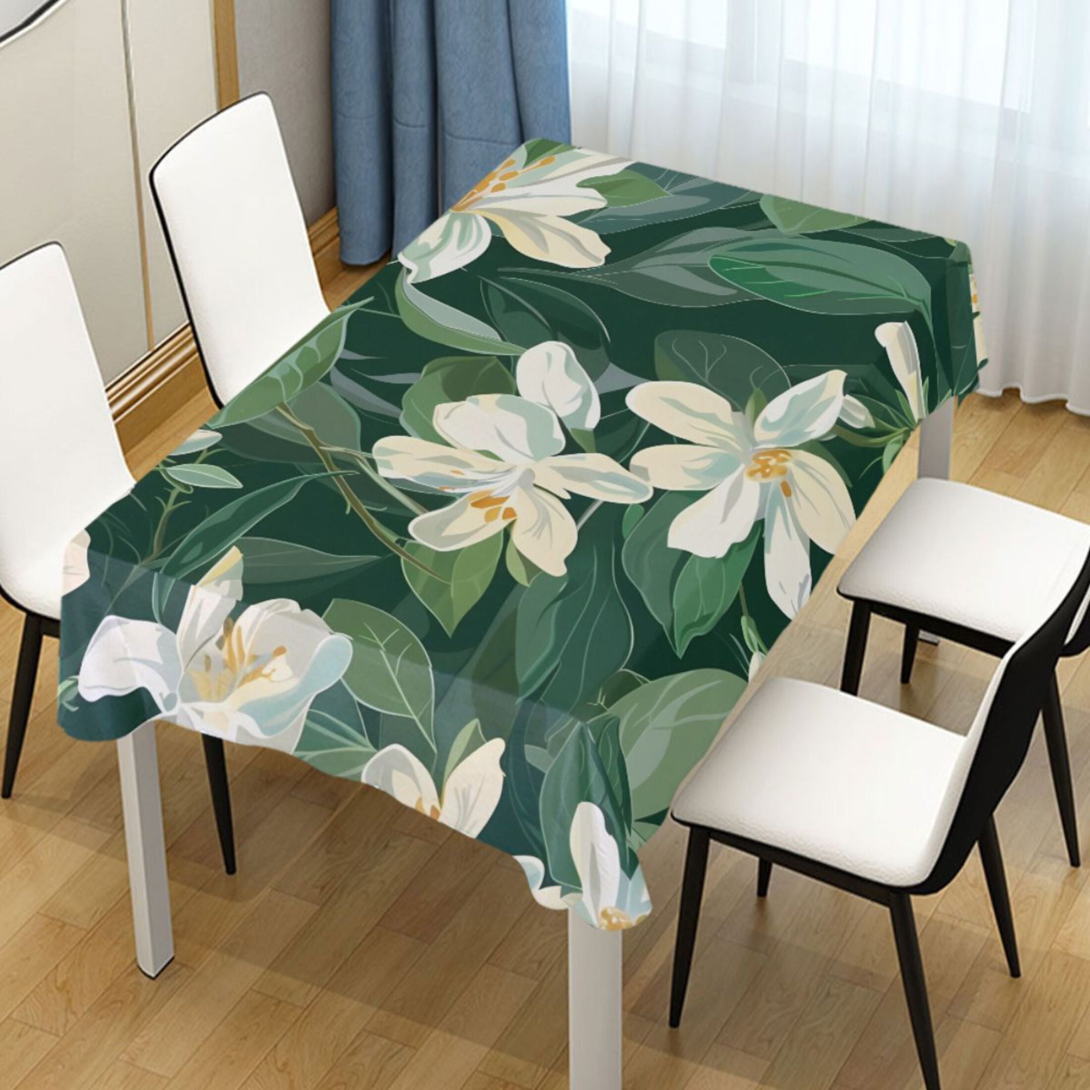 Ryvnso Beautiful Lily Rectangle Table Cloth Tablecover Dinning ...