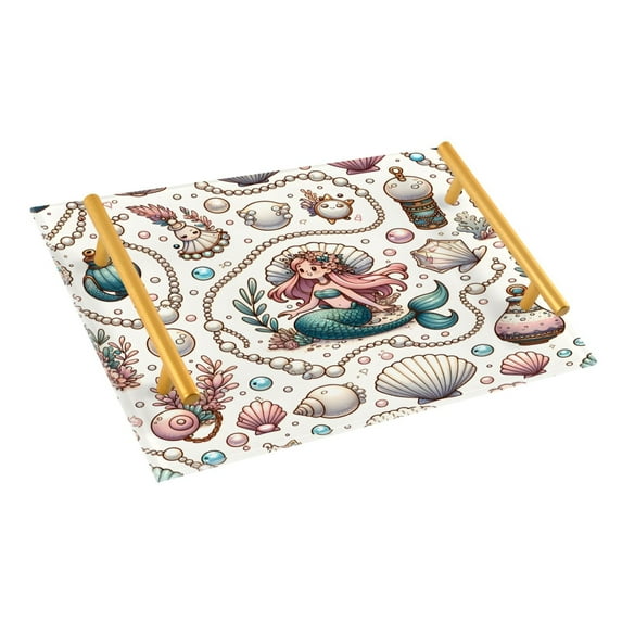 Ryvnso Beautiful Mermaid Girl on Shell Bathroom Tray Vanity Countertop ...