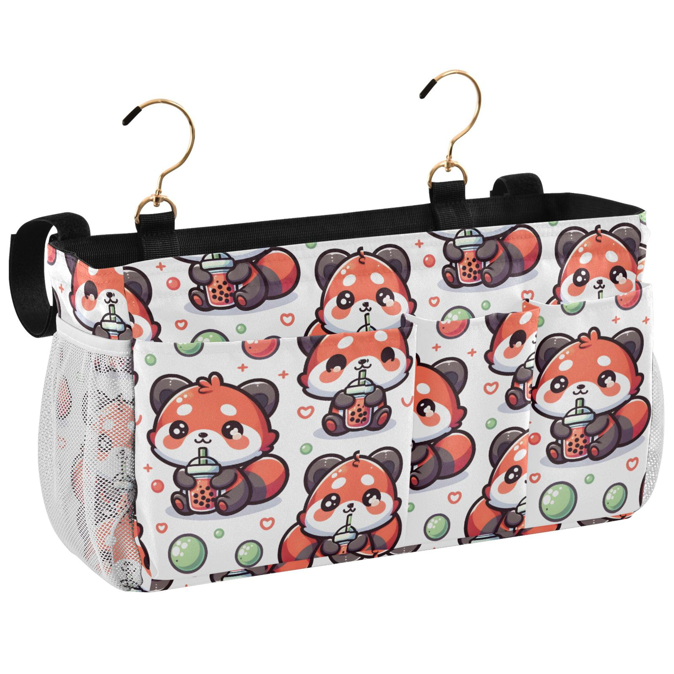 Ryvnso Bedside Caddy Cute Panda with Bubble Tea Bedside Storage Bag ...
