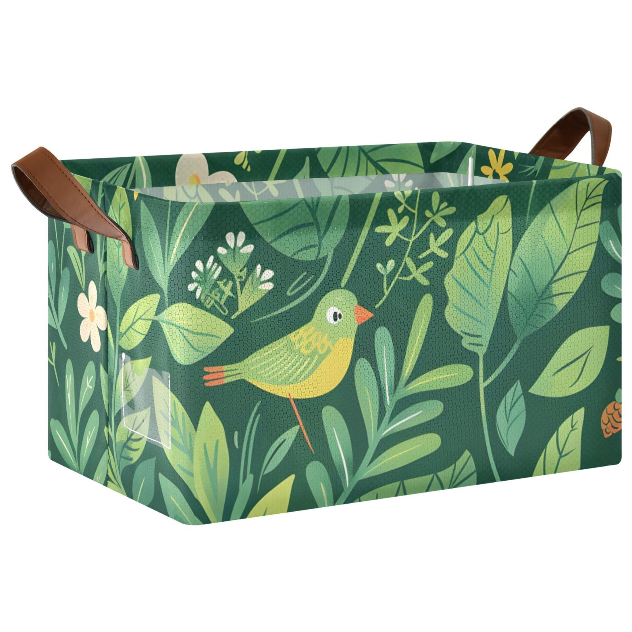 Ryvnso Birds in Leaves and Flowers Storage Bins Large Basket Foldable ...