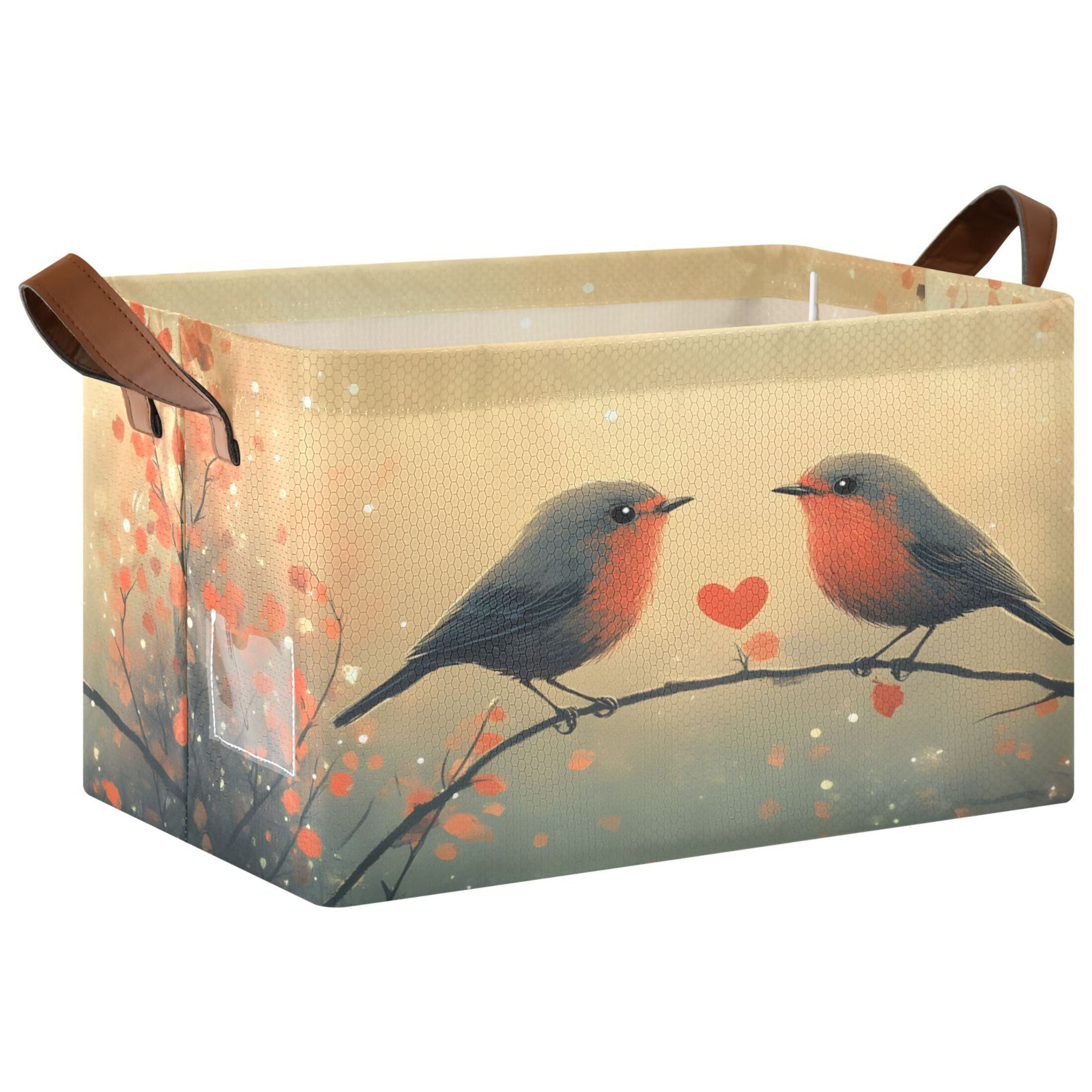 Ryvnso Birds on Branch Storage Bins Large Basket Foldable Cube Toys ...