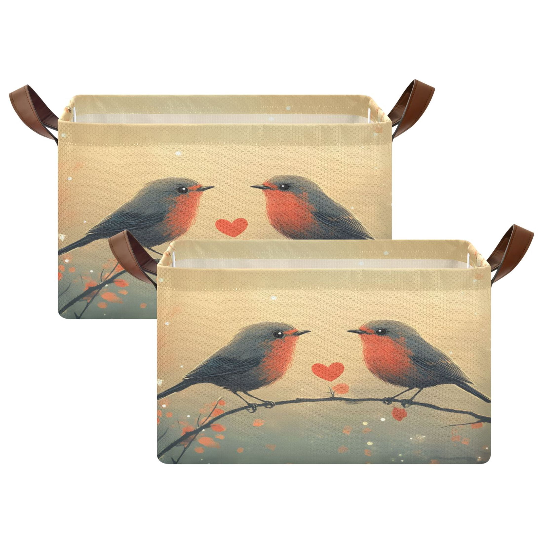 Ryvnso Birds on Branch Storage Bins Large Basket Foldable Cube Toys ...