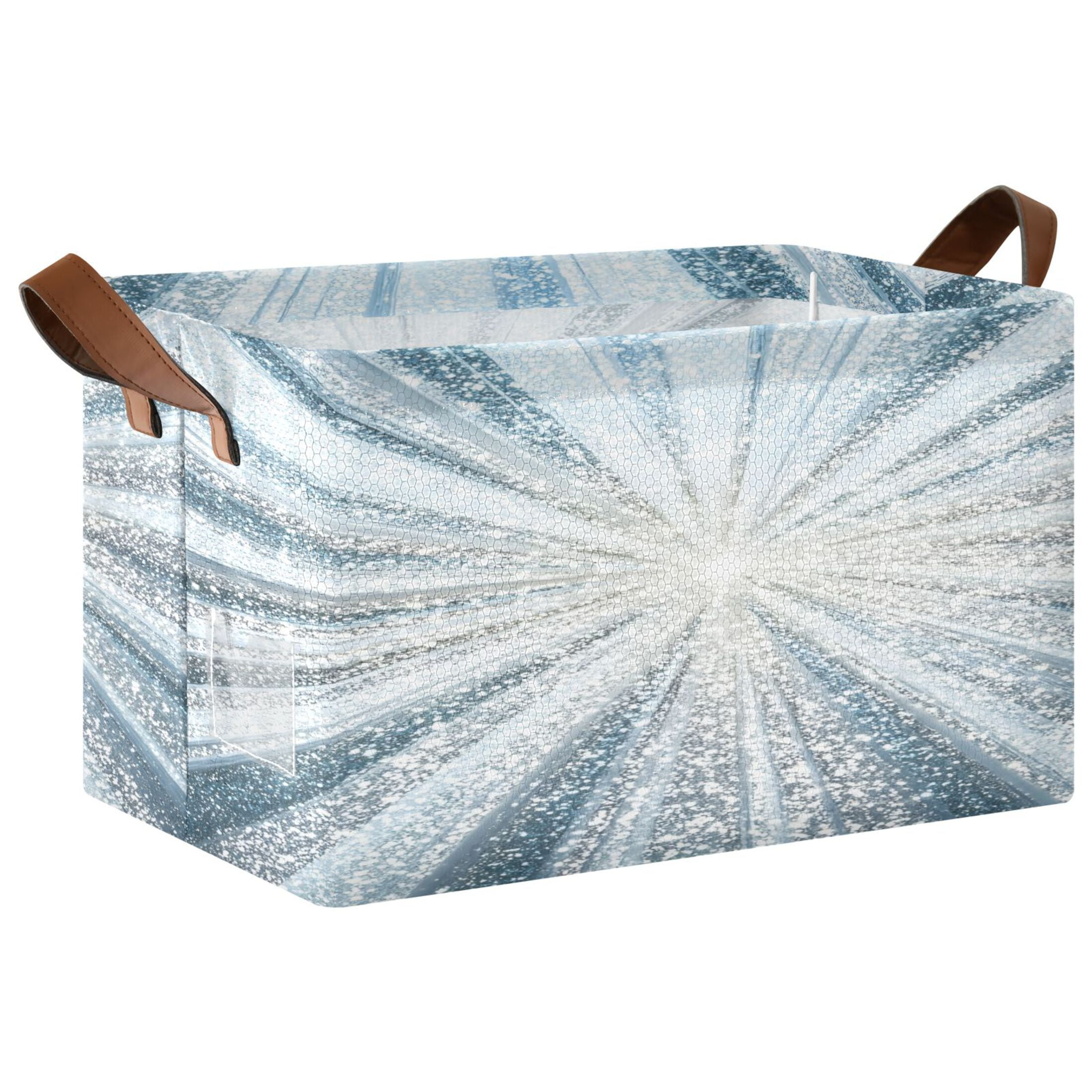 Ryvnso Blue Fireworks Storage Bins Large Basket Foldable Cube Toys ...