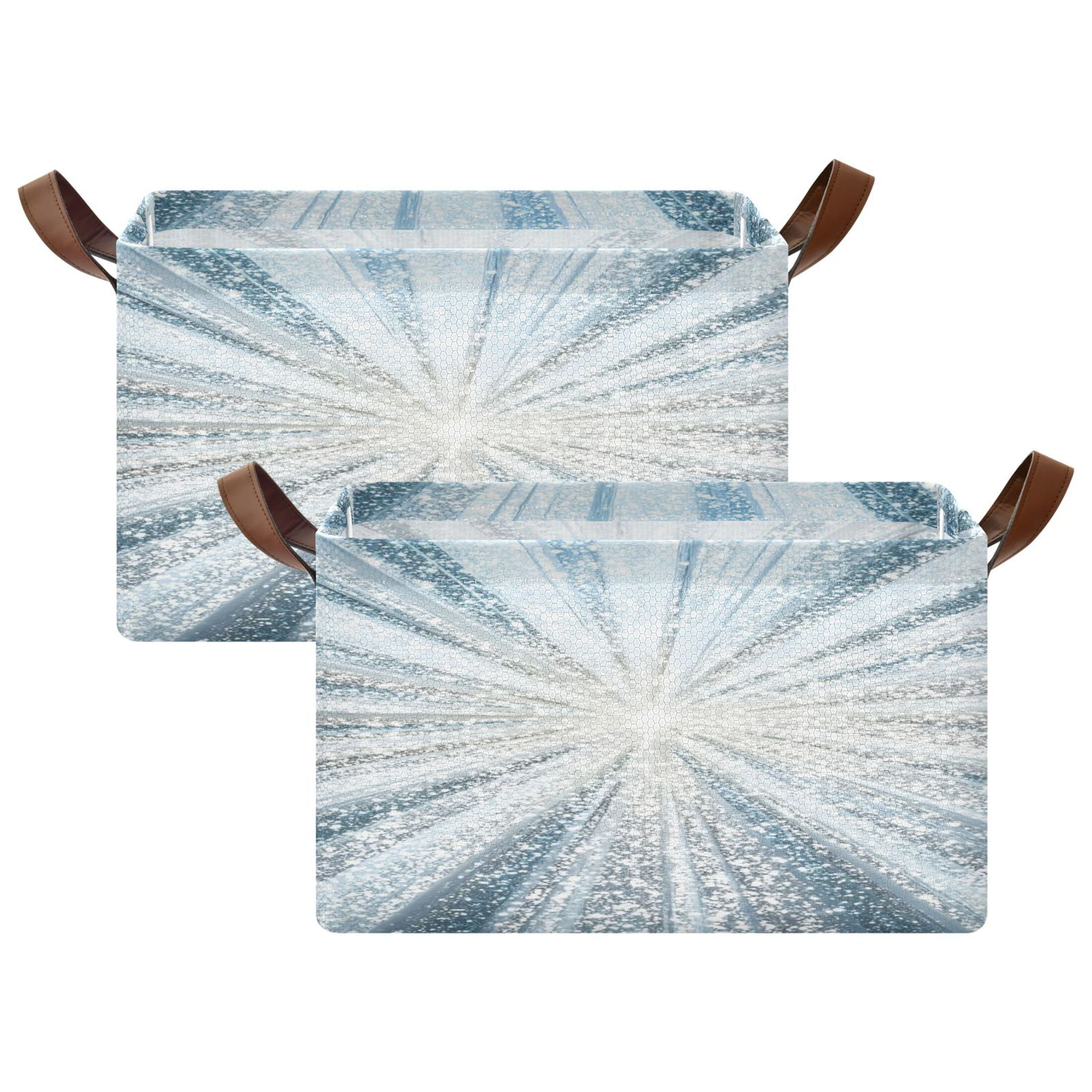 Ryvnso Blue Fireworks Storage Bins Large Basket Foldable Cube Toys ...