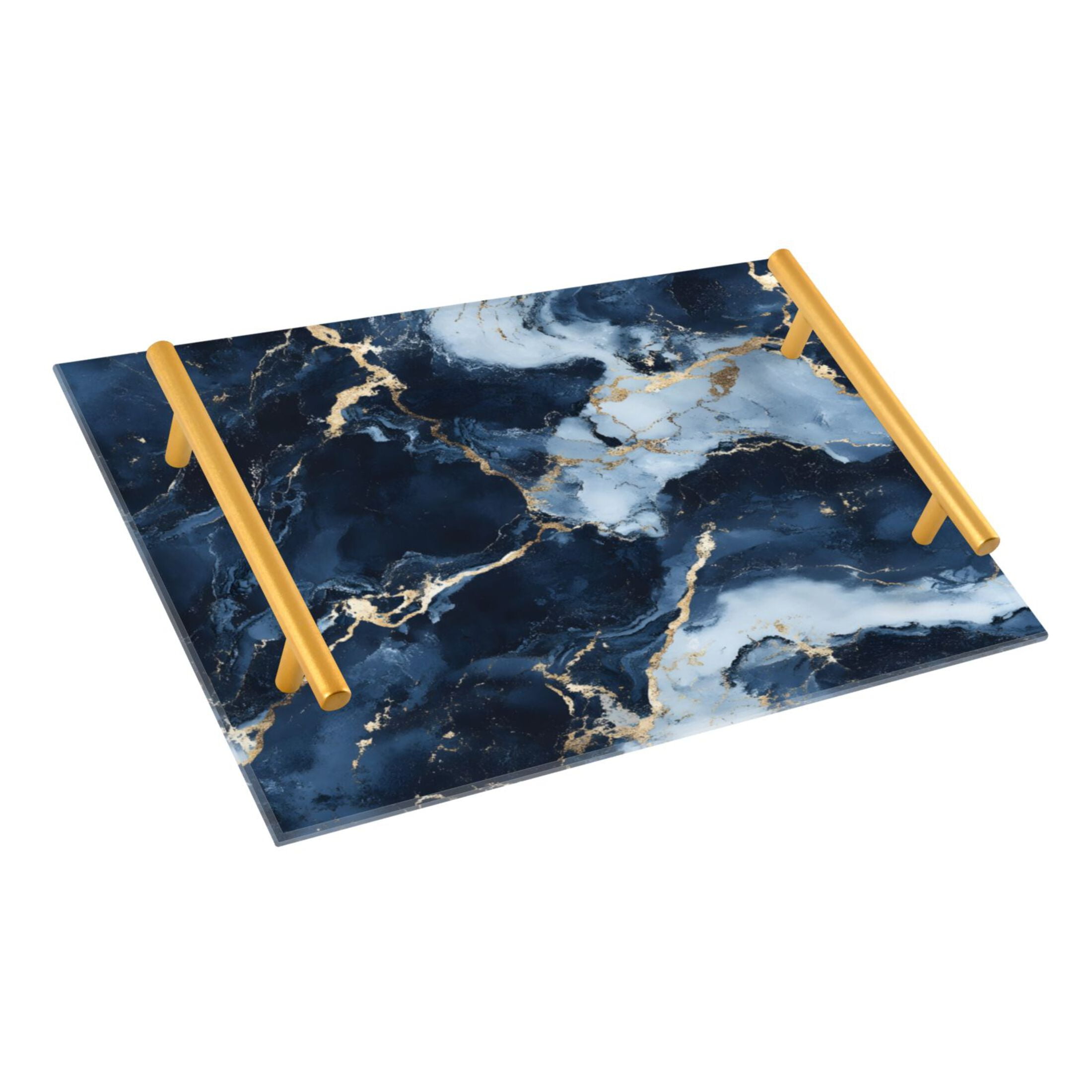 Ryvnso Blue Marble Bathroom Tray Vanity Countertop Trays Acrylic ...