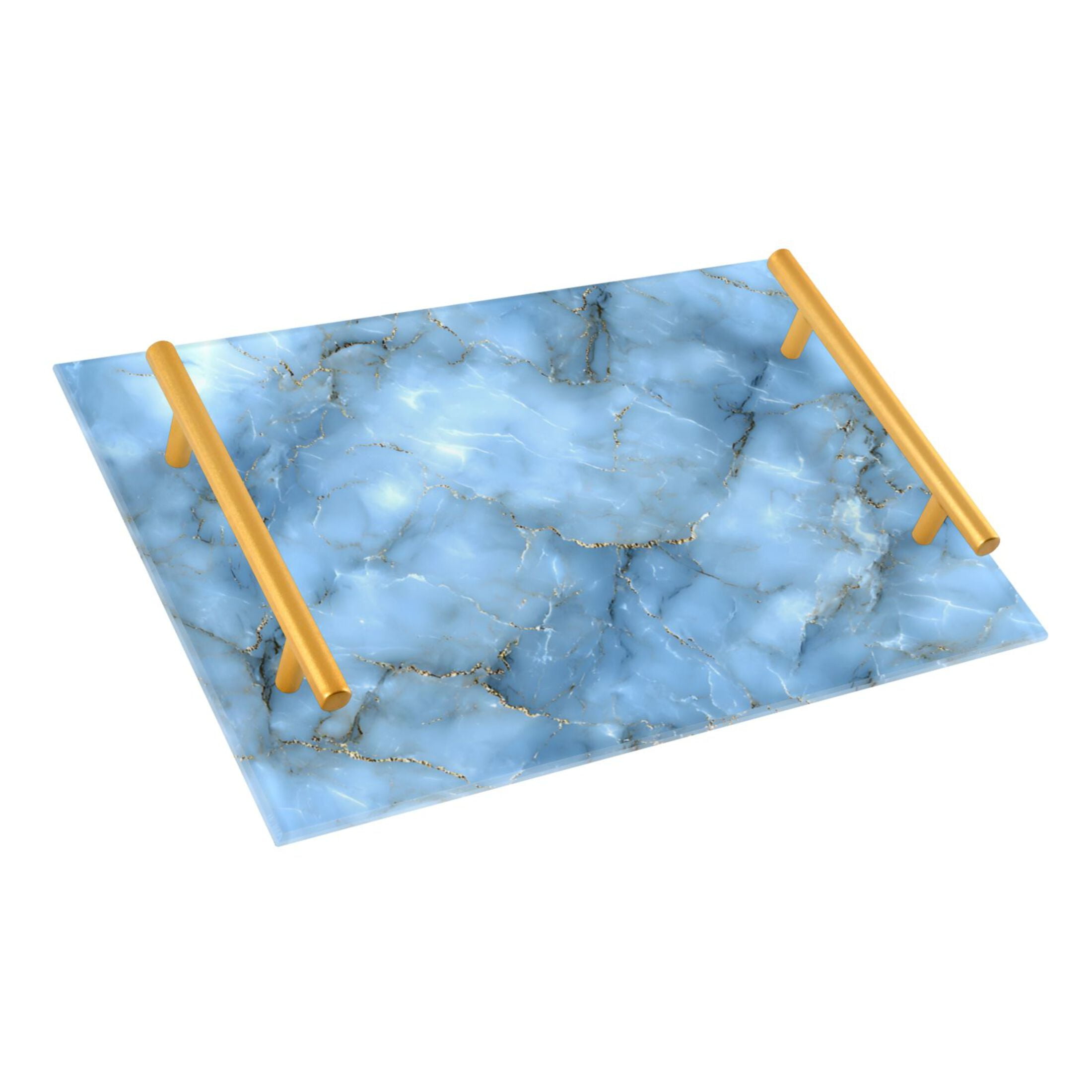 Ryvnso Blue Marble Bathroom Tray Vanity Countertop Trays Acrylic ...