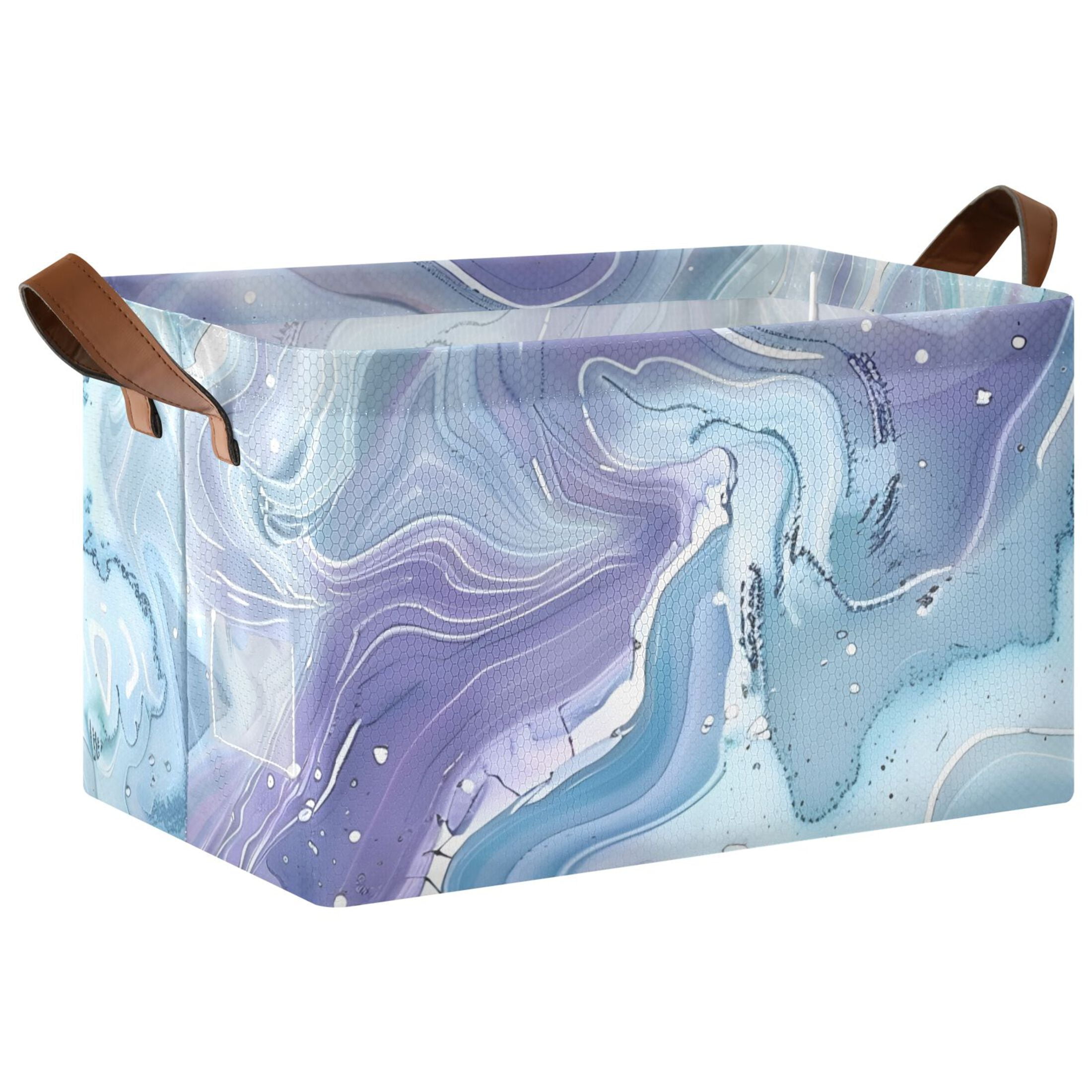 Ryvnso Blue Purple Marble Storage Bins Large Basket Foldable Cube Toys ...