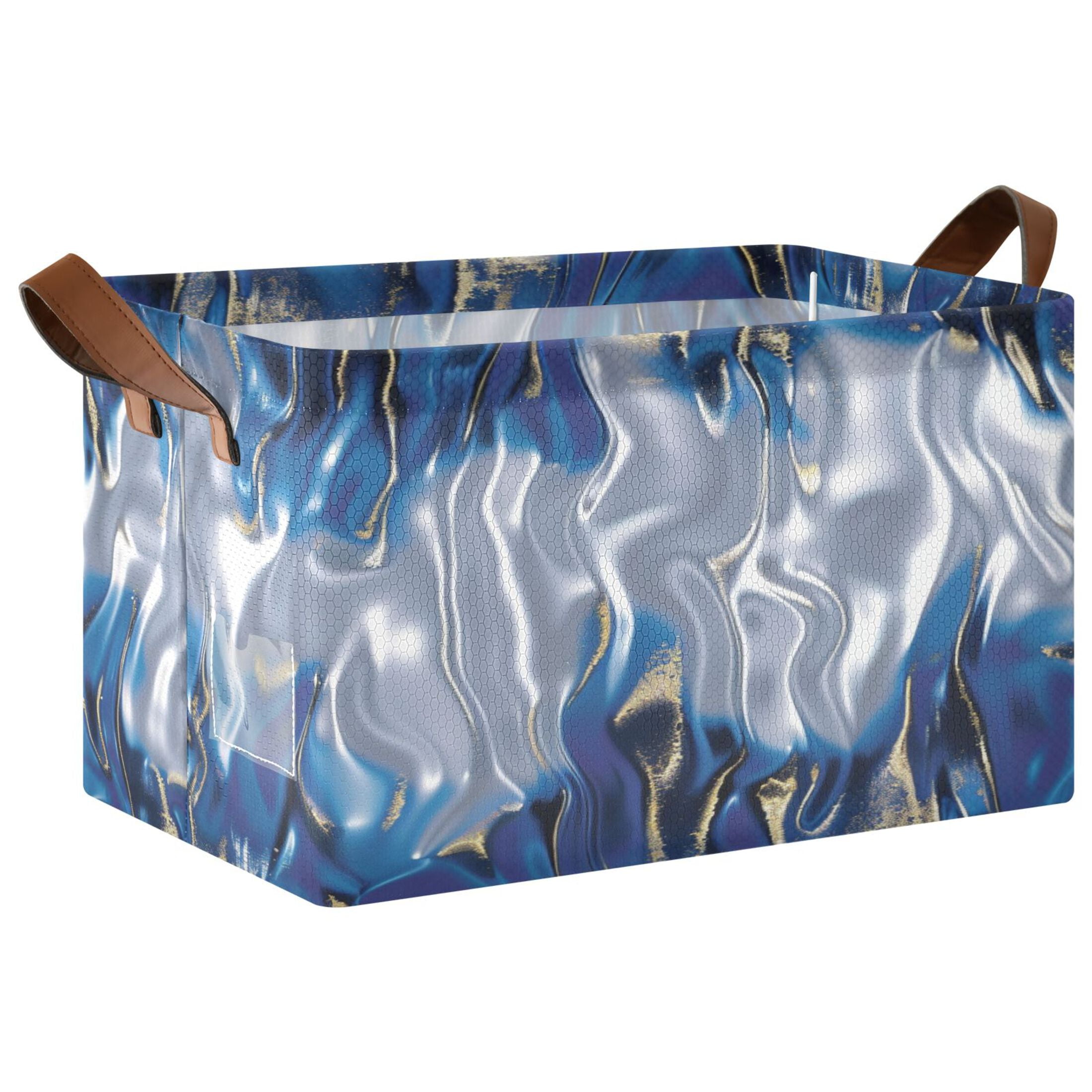 Ryvnso Blue Tie Dye Storage Bins Large Basket Foldable Cube Toys ...
