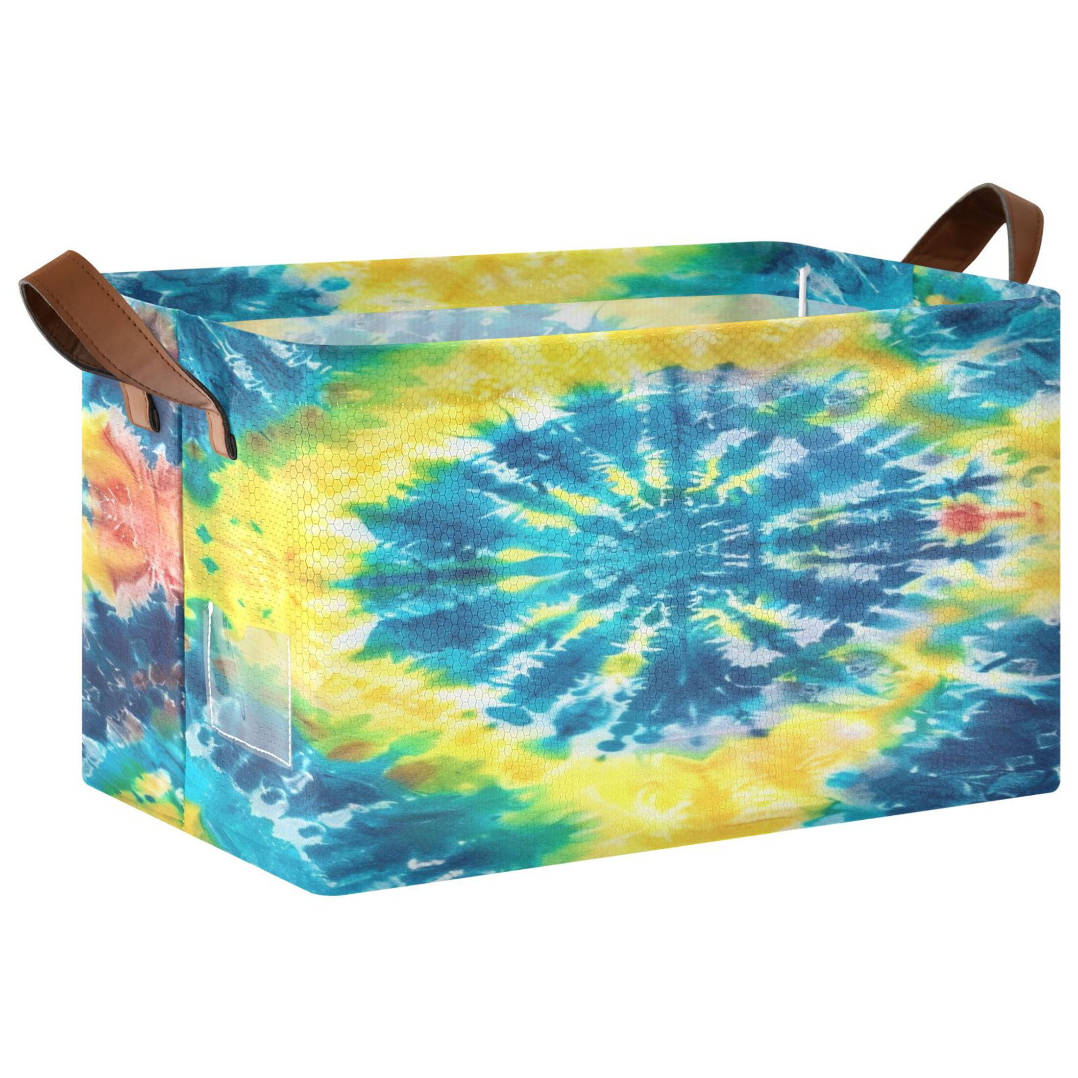 Ryvnso Blue Tie-dye Storage Bins Large Basket Foldable Cube Toys ...