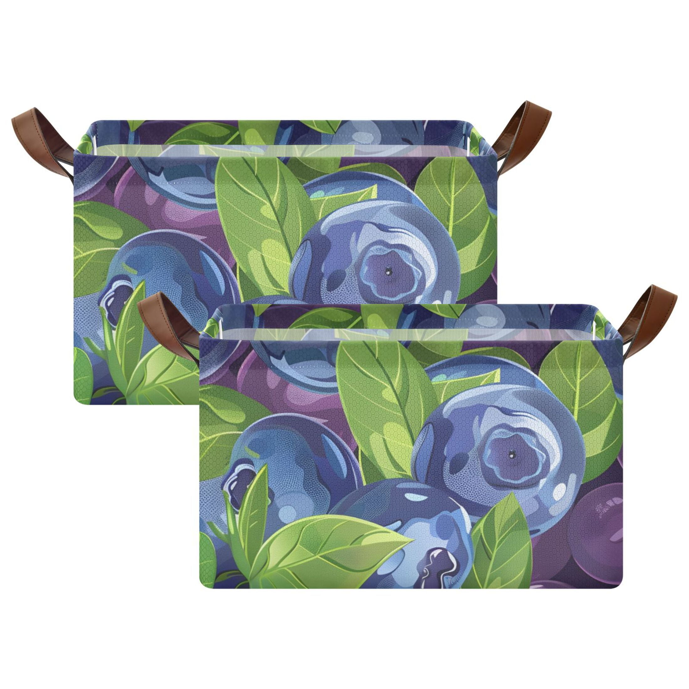 Ryvnso Blueberries Berries Storage Bins Large Basket Foldable Cube Toys ...