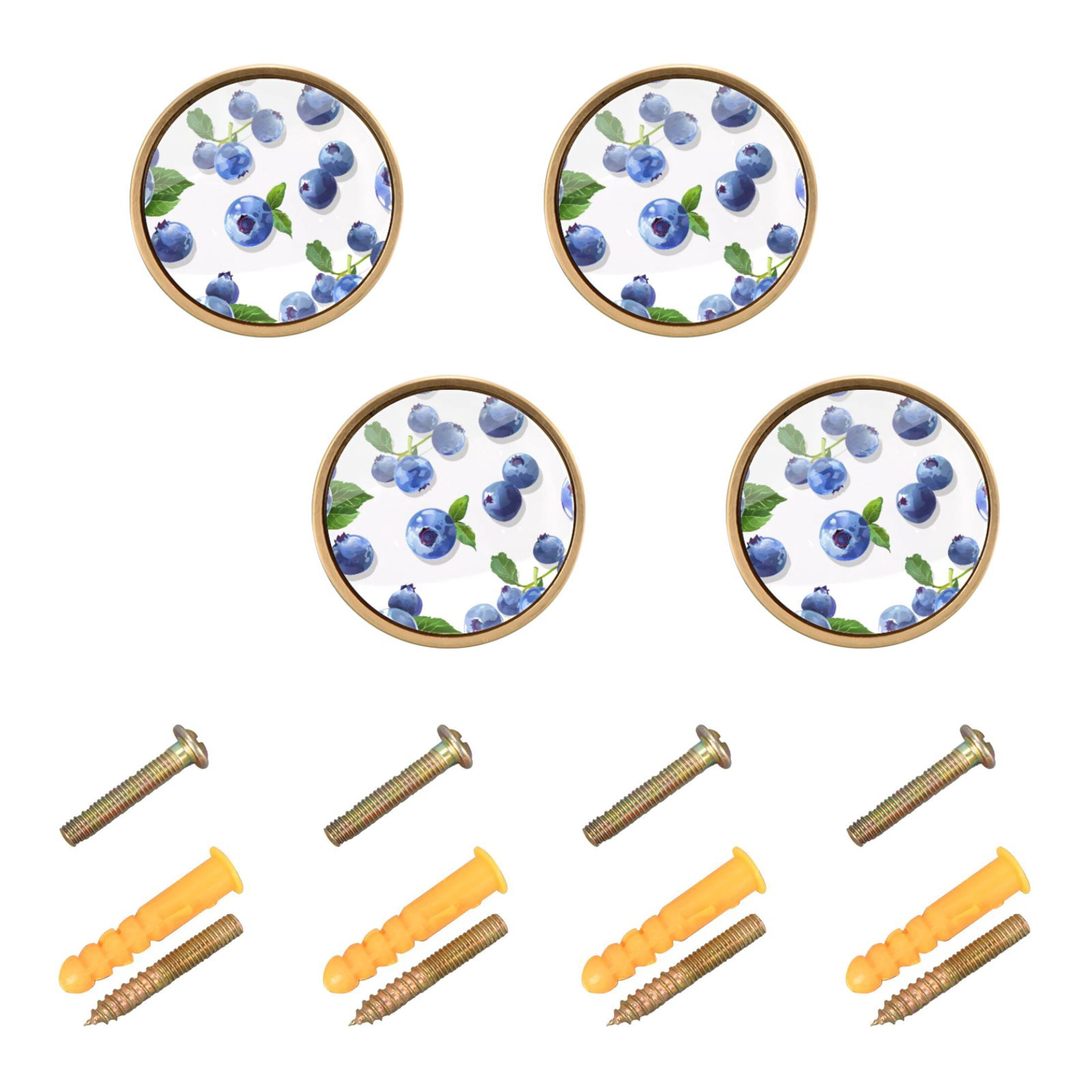 Ryvnso Blueberry Fruits Cabinet Knobs Kitchen Door Round Pulls Drawers ...