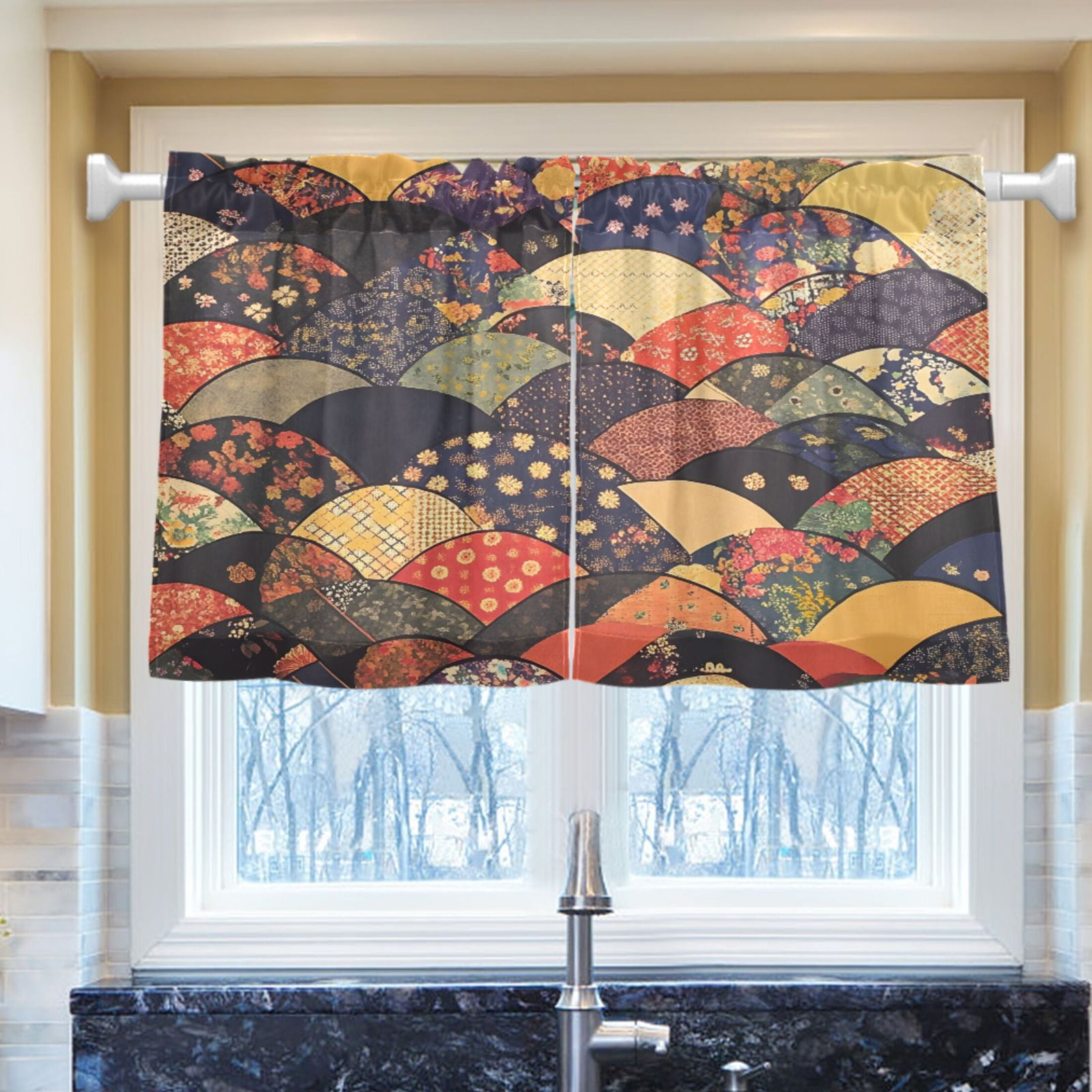 Ryvnso Bohemia Indian Retro Pattern Half Curtains Sets Tier 2 Panels ...