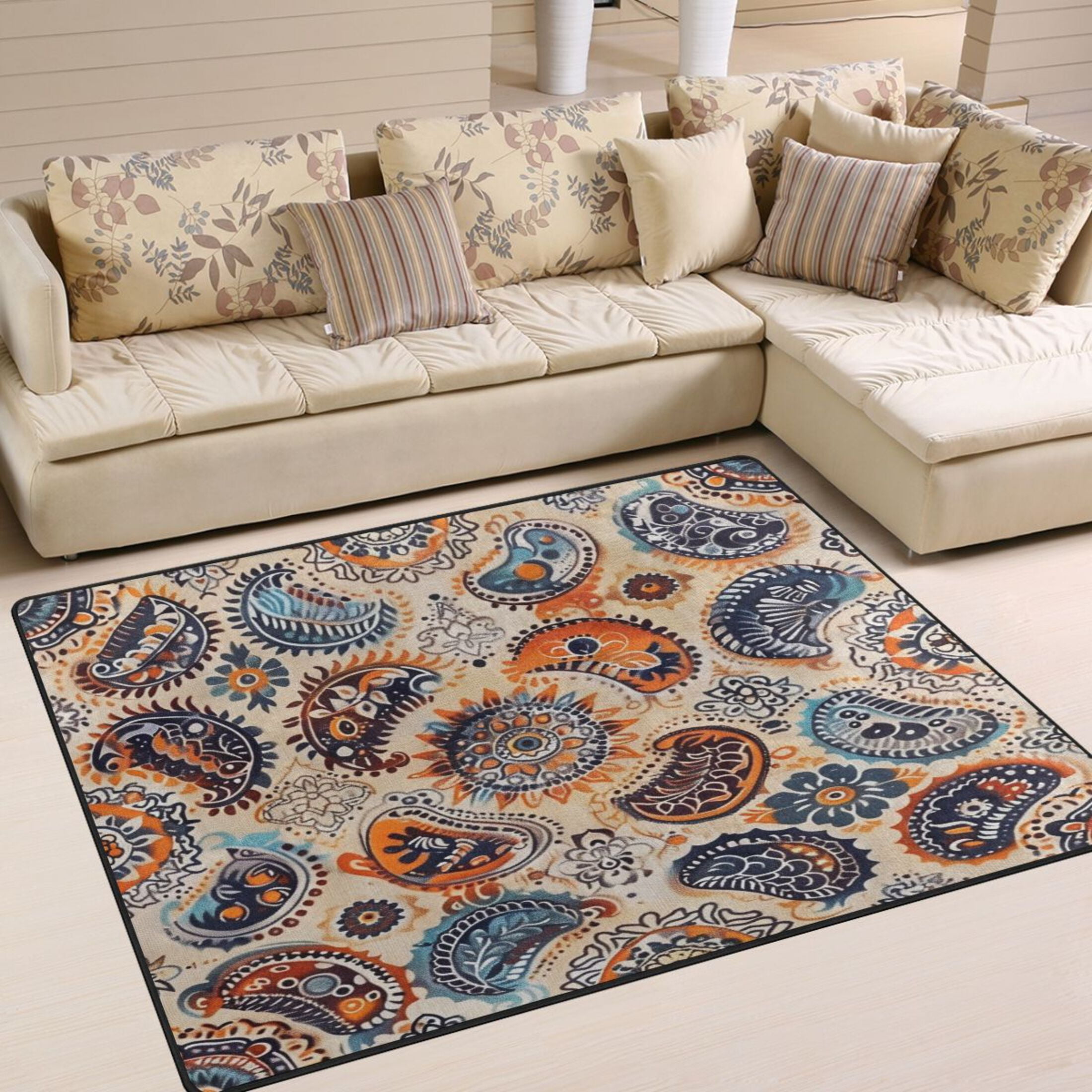 Ryvnso Boho Ethnic Bohemian Indian Mandala Area Floor Rugs Soft Non ...