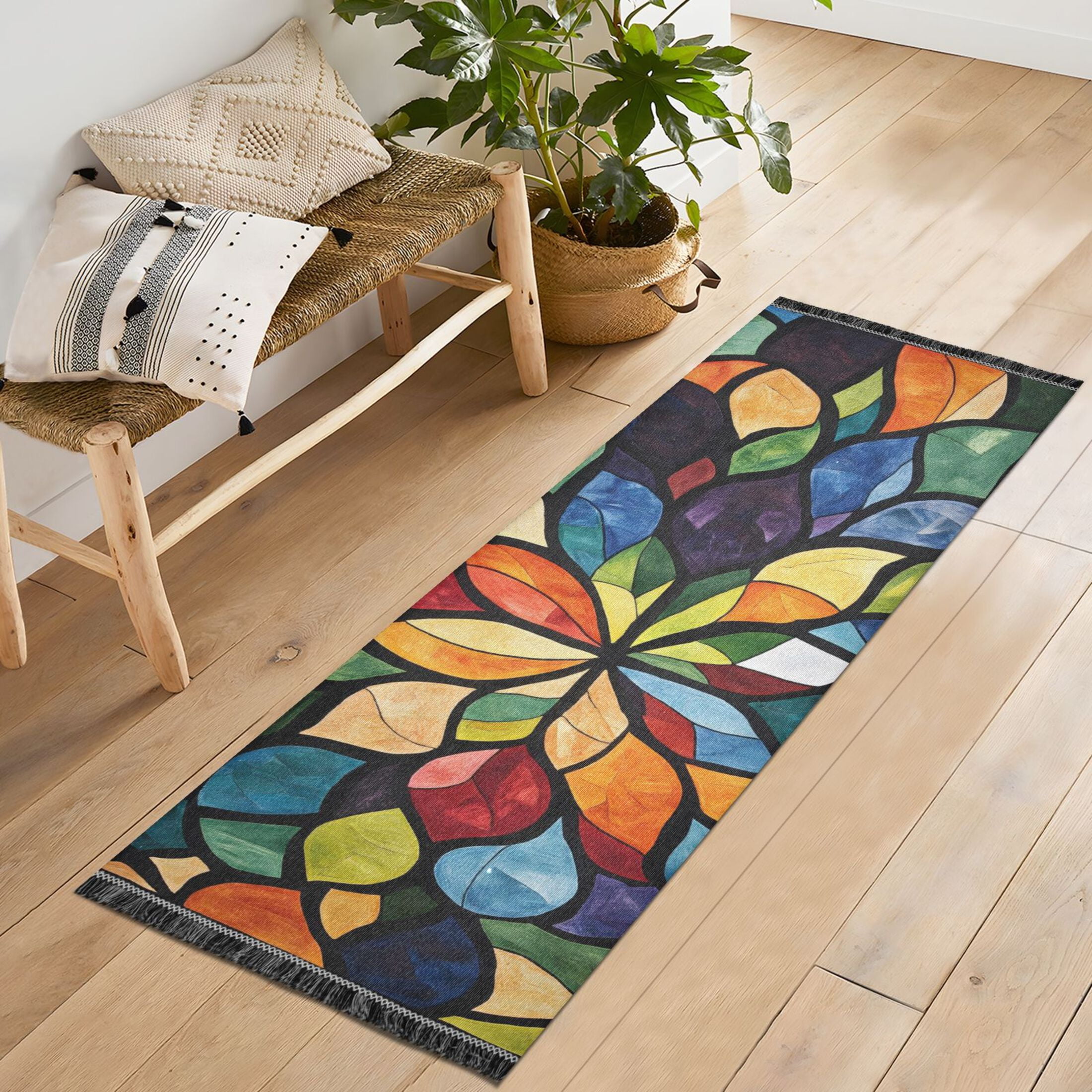 Ryvnso Boho Flower Style Bedroom Runner Rug 2'x6' Hallway Area Carpet ...