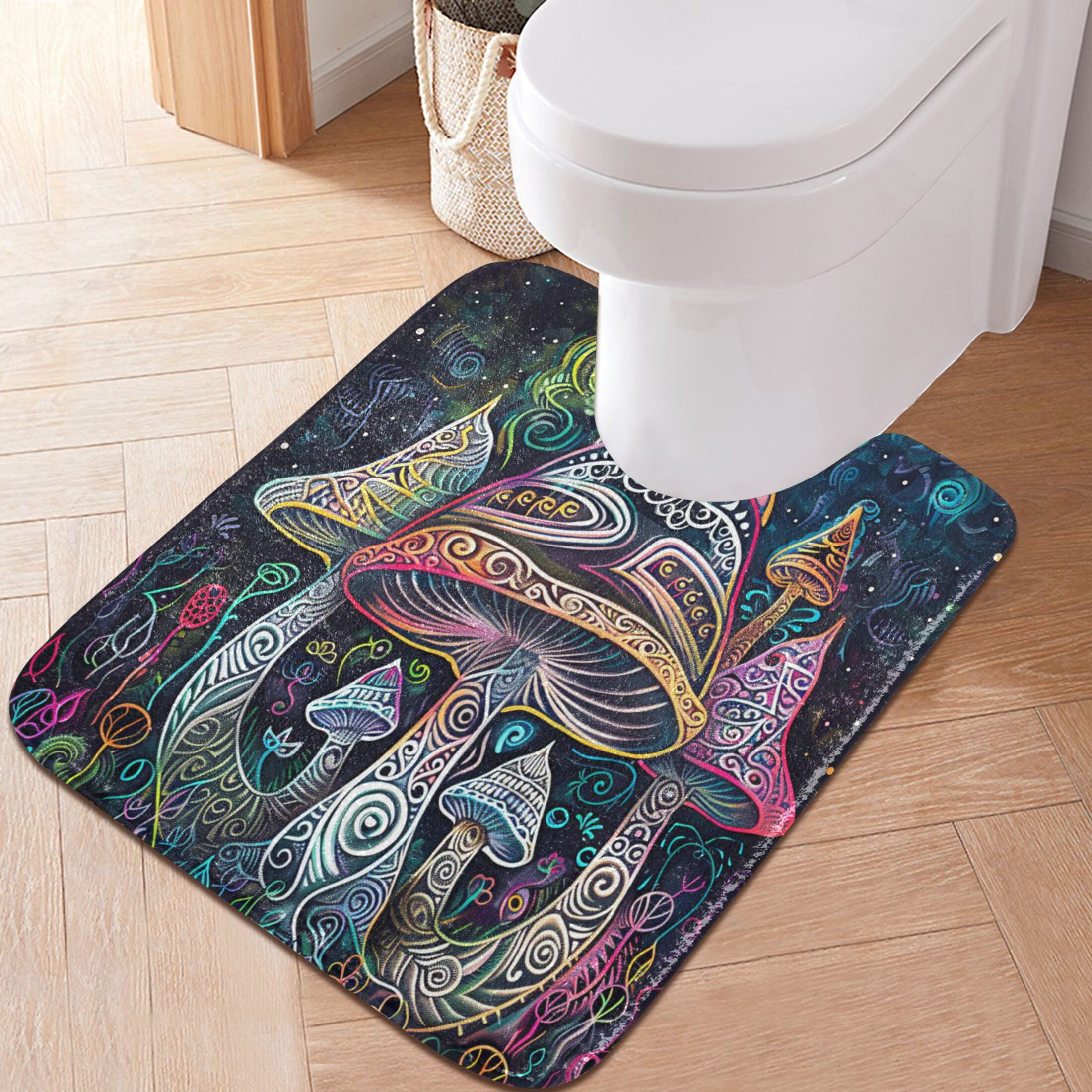 Ryvnso Bohomia Ethnic Magic Mushrooms Bathroom Shaggy Rugs Toilet U ...