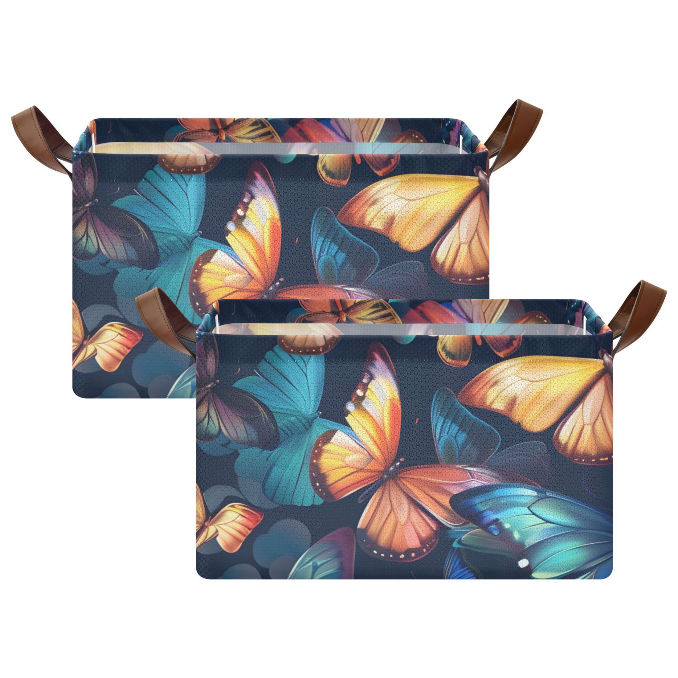 Ryvnso Butterflies Beautiful Storage Bins Large Basket Foldable Cube ...