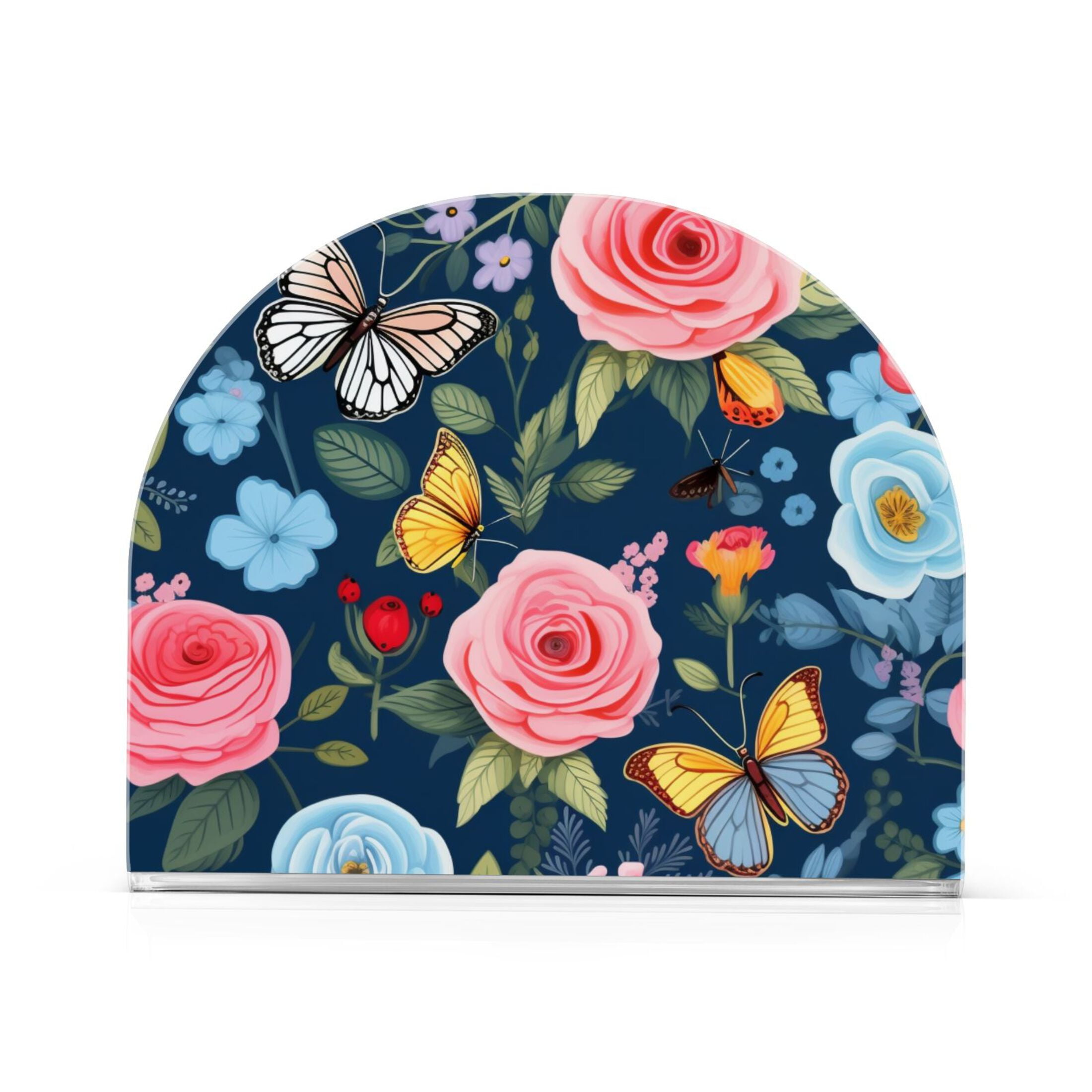 Ryvnso Butterflies Roses Floral Acrylic Napkin Holder Table Kitchen Paper Tissue Organization 1 ...